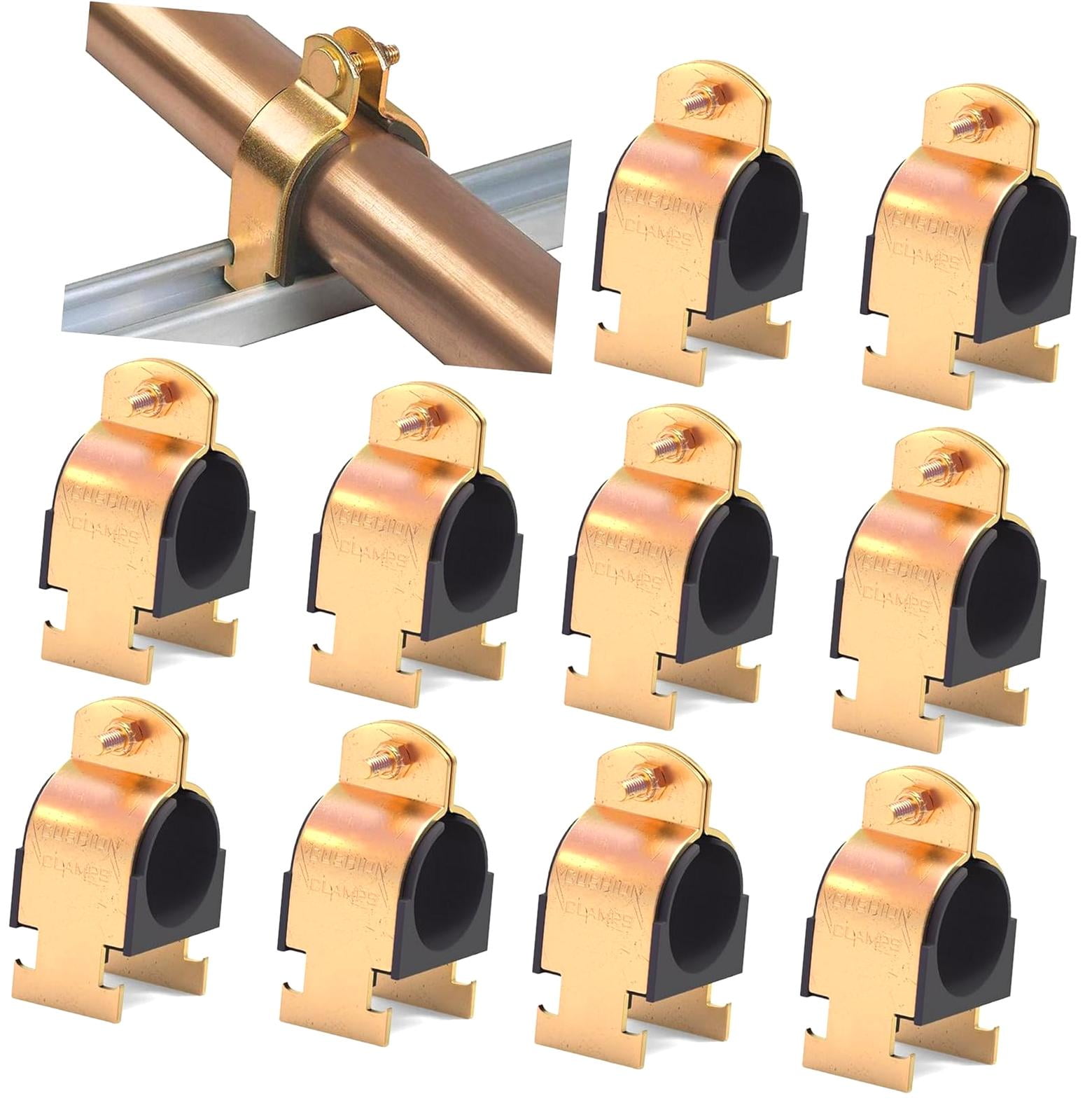 Highcool 10 Pack Rubber Strut Clamp, Zinc-plated Pipe Clamps for ...