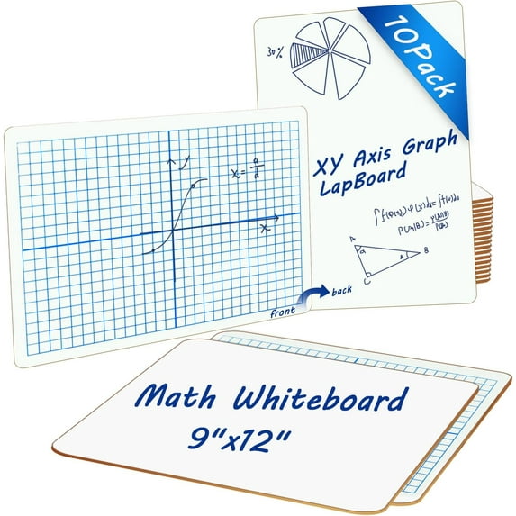 Highcool 10 Pack XY Axis Graph Whiteboard 9''x12'' Coordinate Plane for ...
