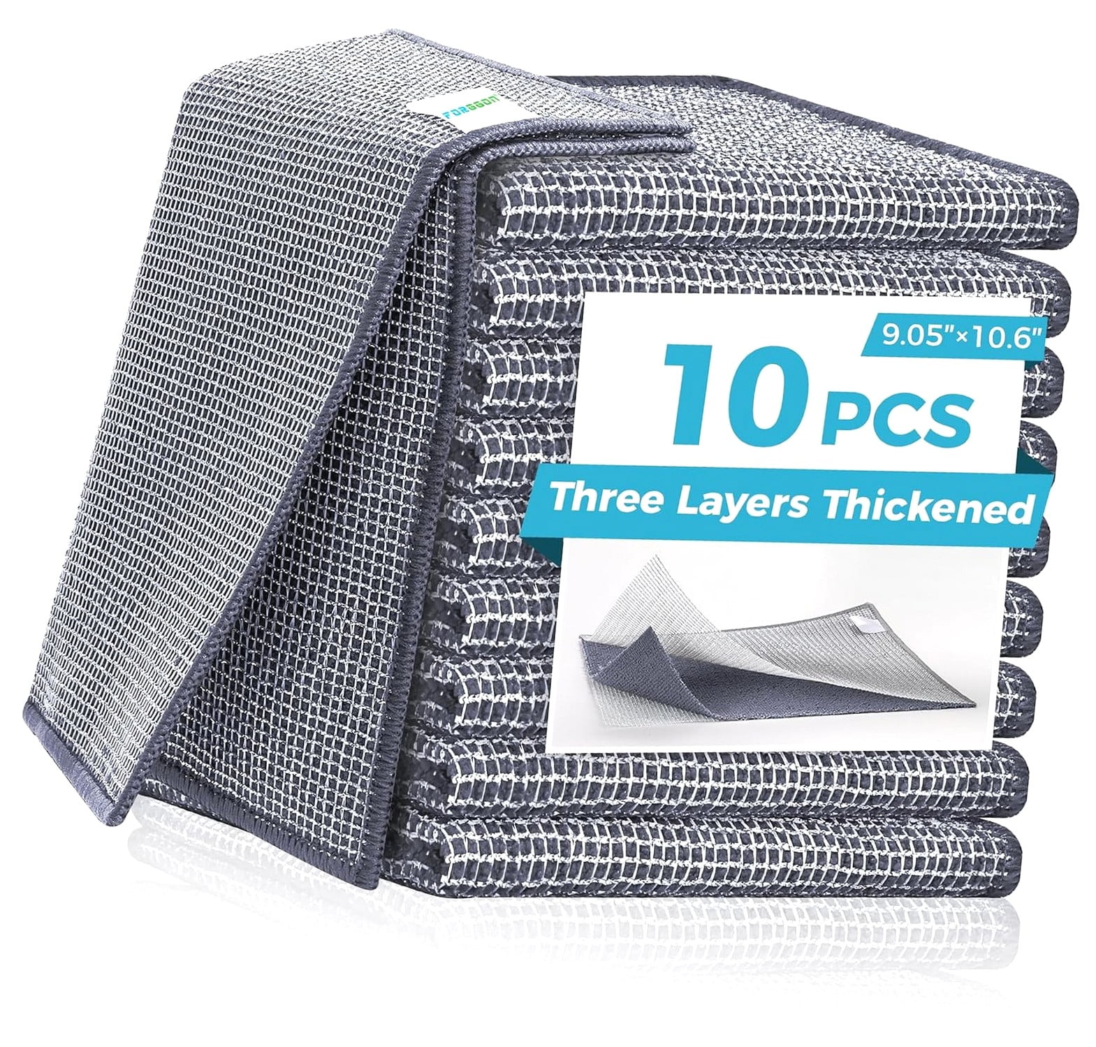 Highcool 10 Pcs New Upgrade 3-Layer Non Scratch Wire Dishcloth, Wire ...
