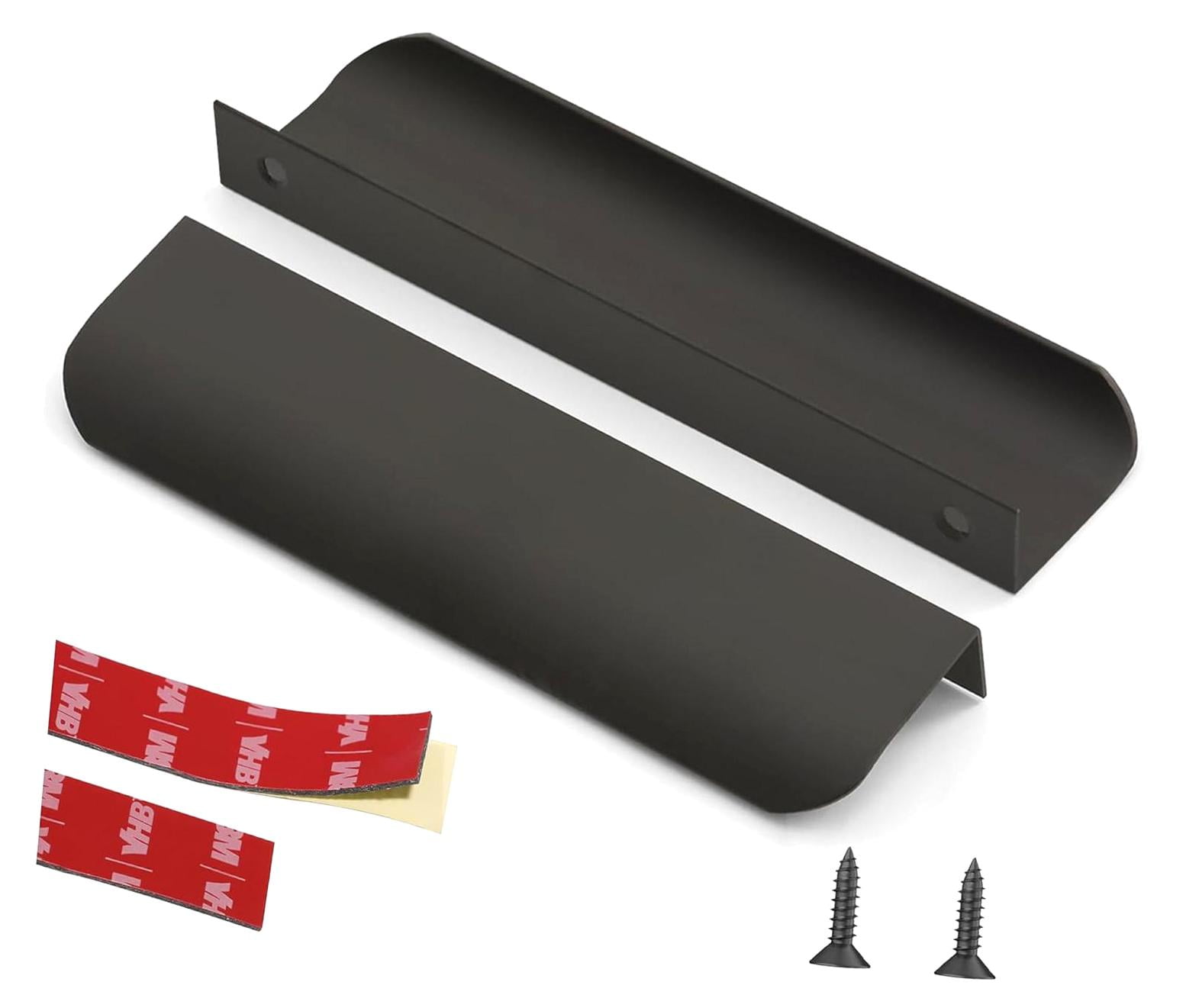 Highcool 10-Piece 5" (128mm) Hole Spacing Adhesive Edge Finger Pull, Matte Kitchen Cabinet ...