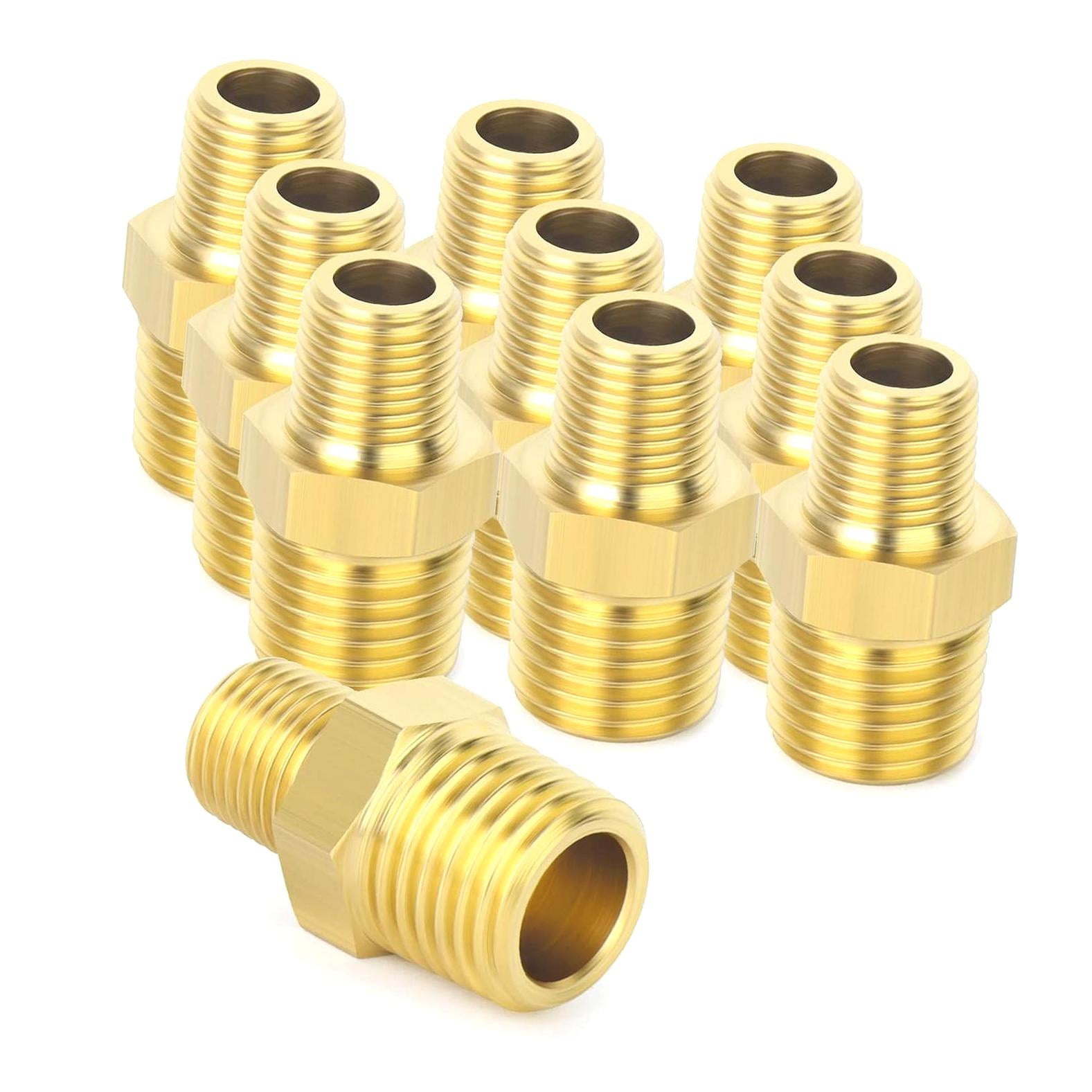 Highcool 10-Piece Pipe Fitting Set, Reducer Connector, Hexagonal Nipple ...