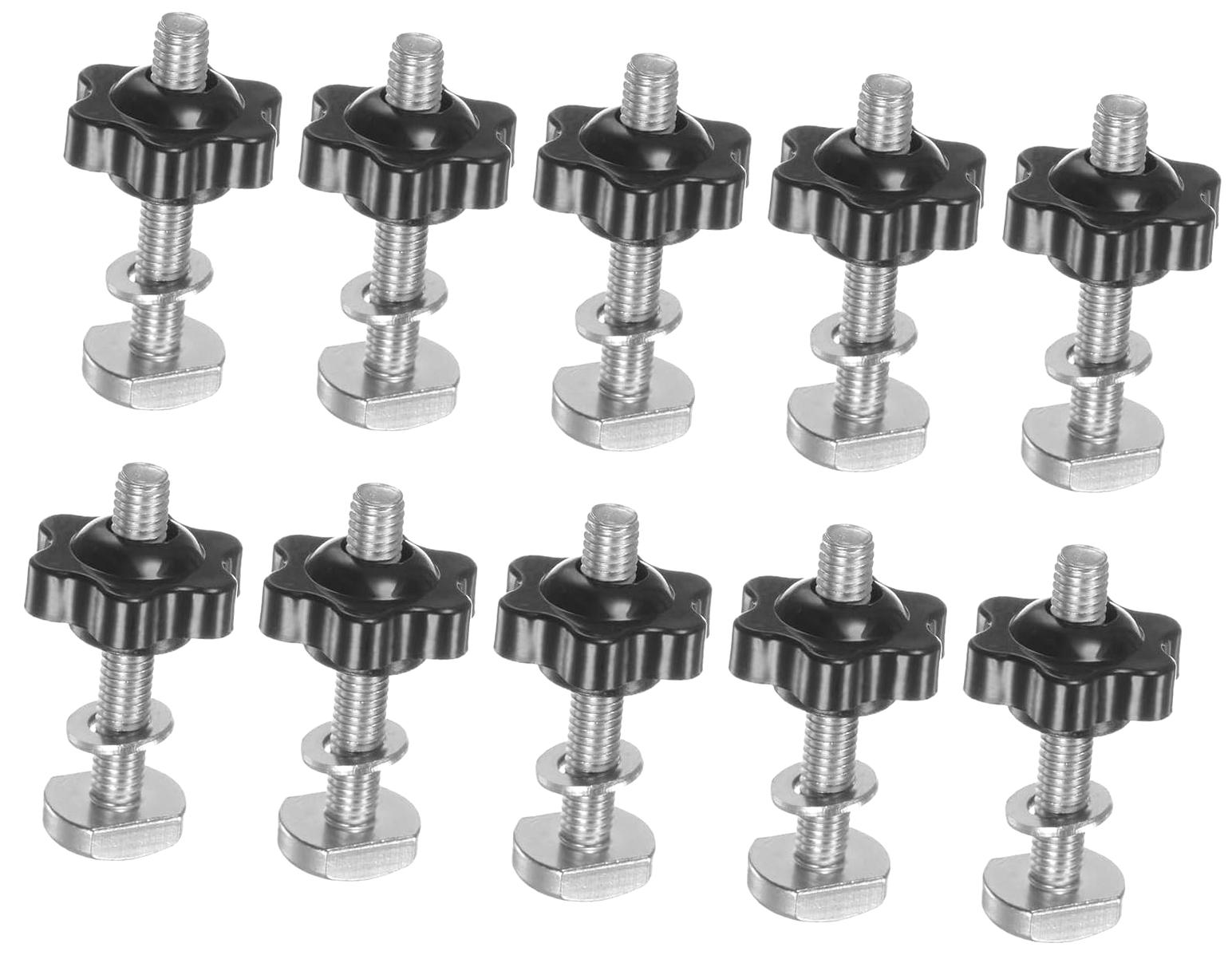 Highcool 10-Piece T Track Bolts Knob Set, M6 x 40mm Threaded Bolts with ...