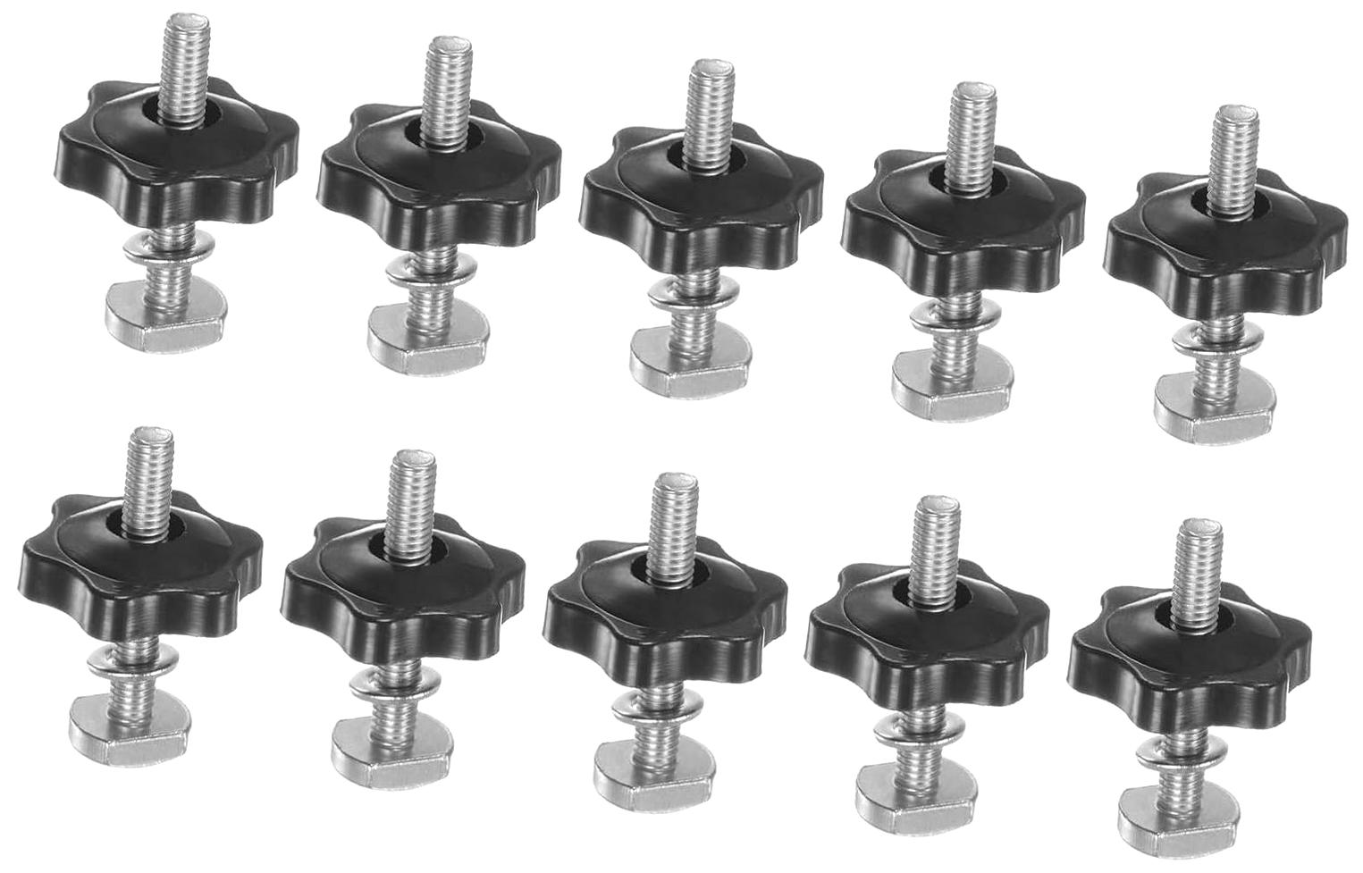 Highcool 10-Piece T Track Bolts Knob Set, M6 x 40mm Threaded Bolts with ...