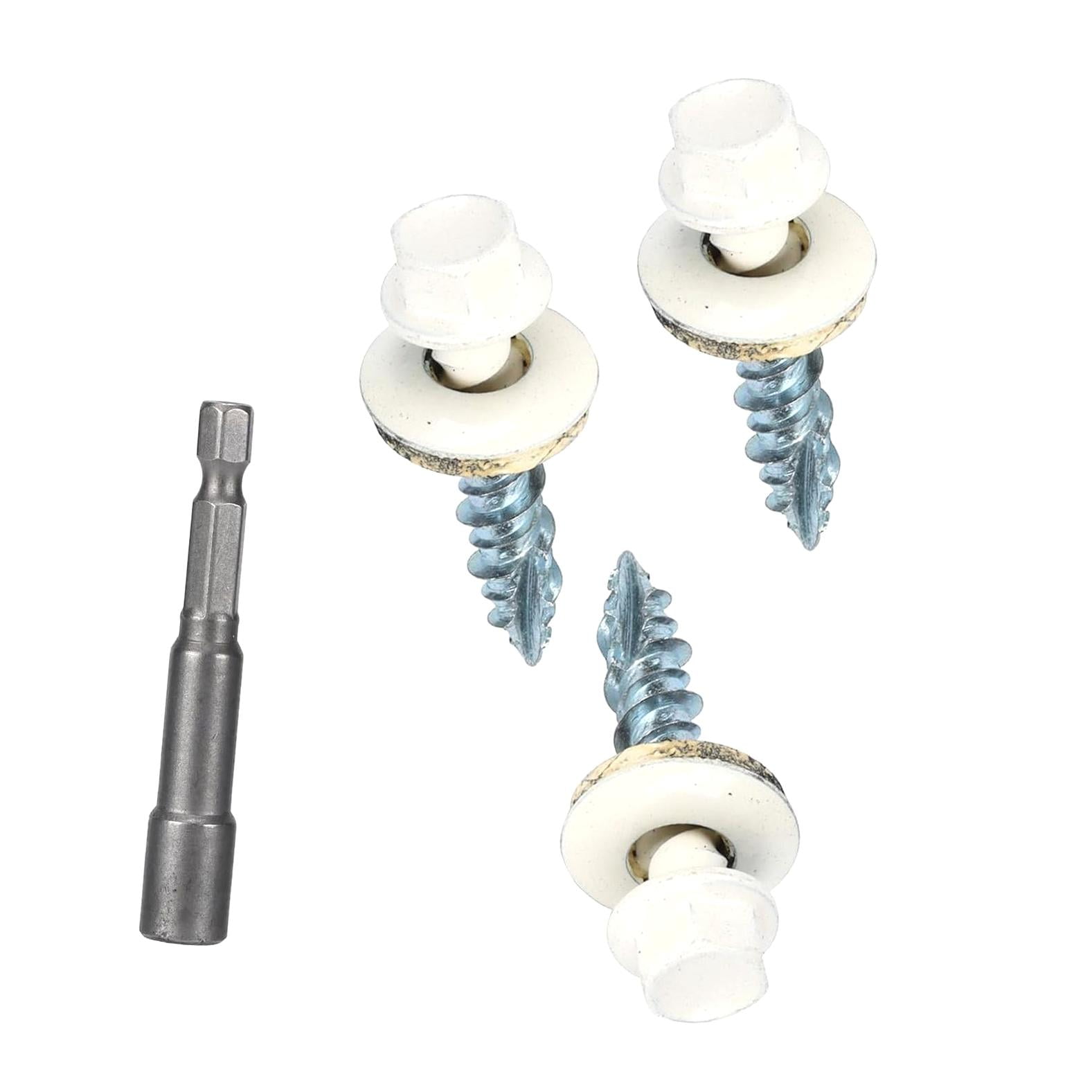 Highcool 10 x 1 inch Brite White Hex Metal Roof Screws with EPDM ...