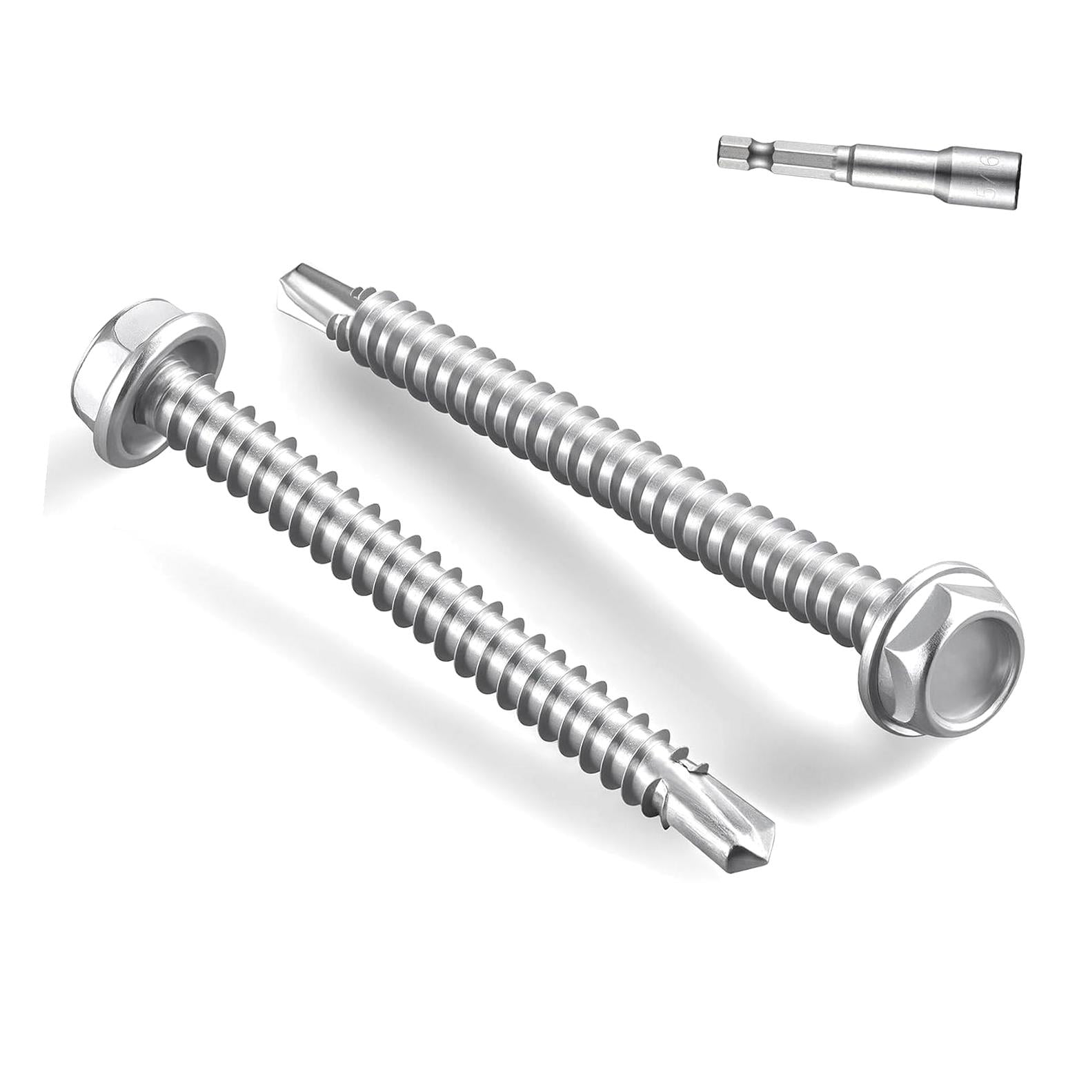 Highcool #10 x 2 Inch Self-Drilling Screws, 151 pieces in a 2-pound pack, for metal, crafted ...