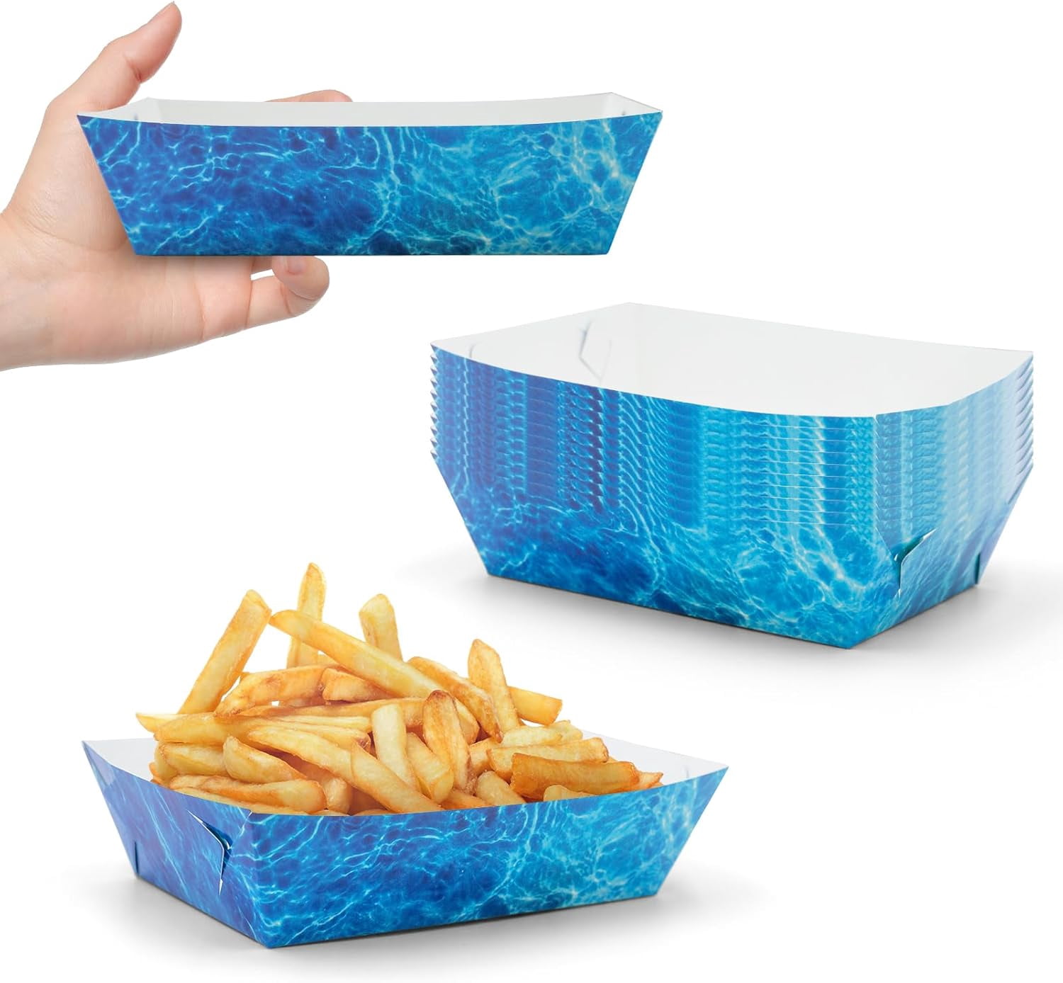 Highcool 100 Pa Ocean Wave Per Food Trays - Sea Themed Nao & Hot Dog ...