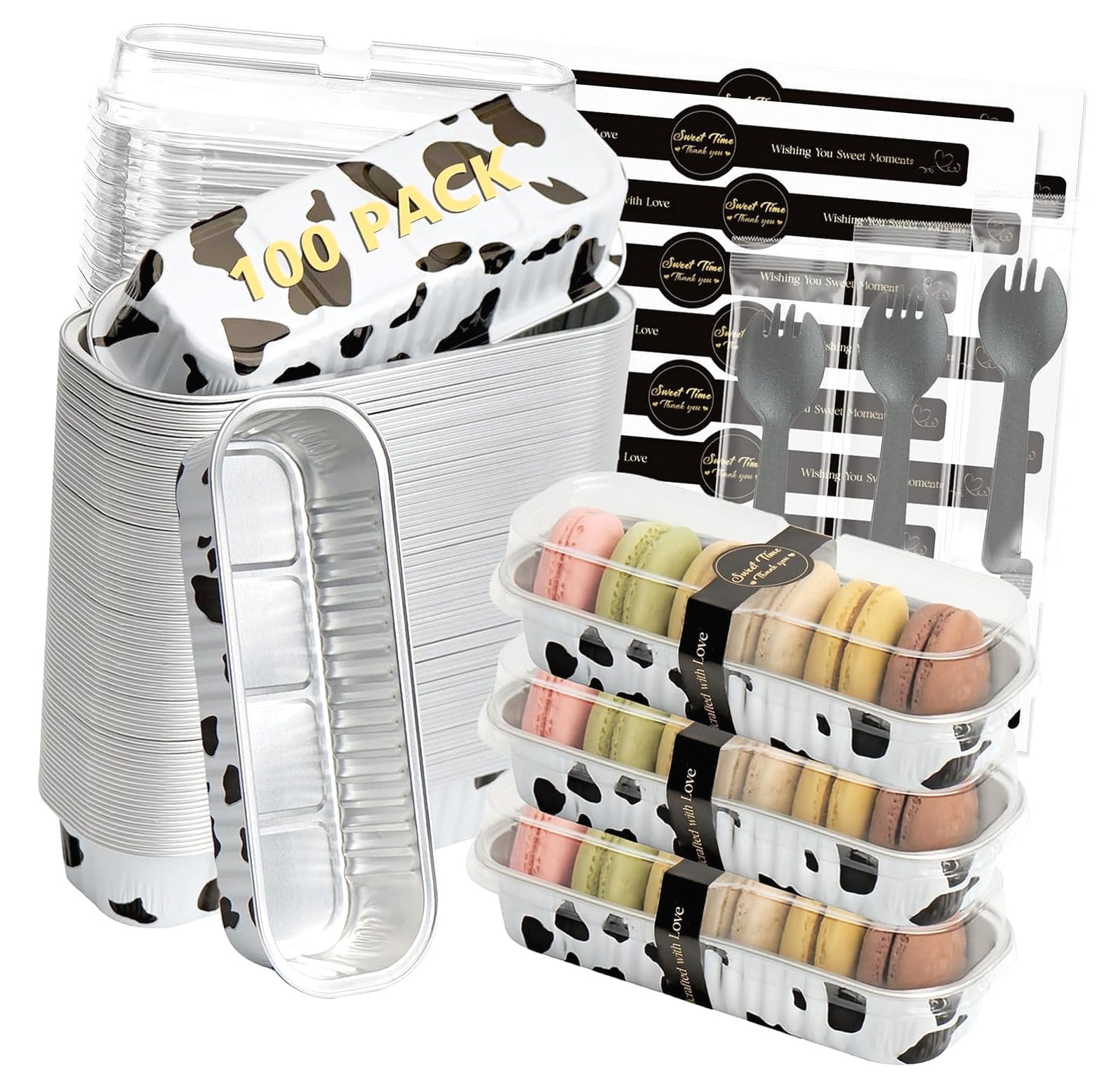 Highcool 100 Pack Loaf Pans with and Spoons Aluminum Foil Pans ...