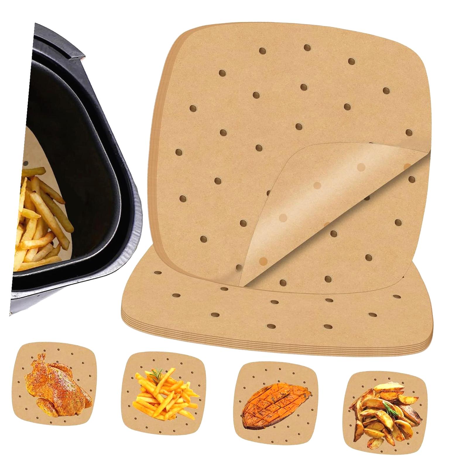 Highcool 100 Pieces Air Fryer Liners Parchment Paper, 9 Inch Perforated ...
