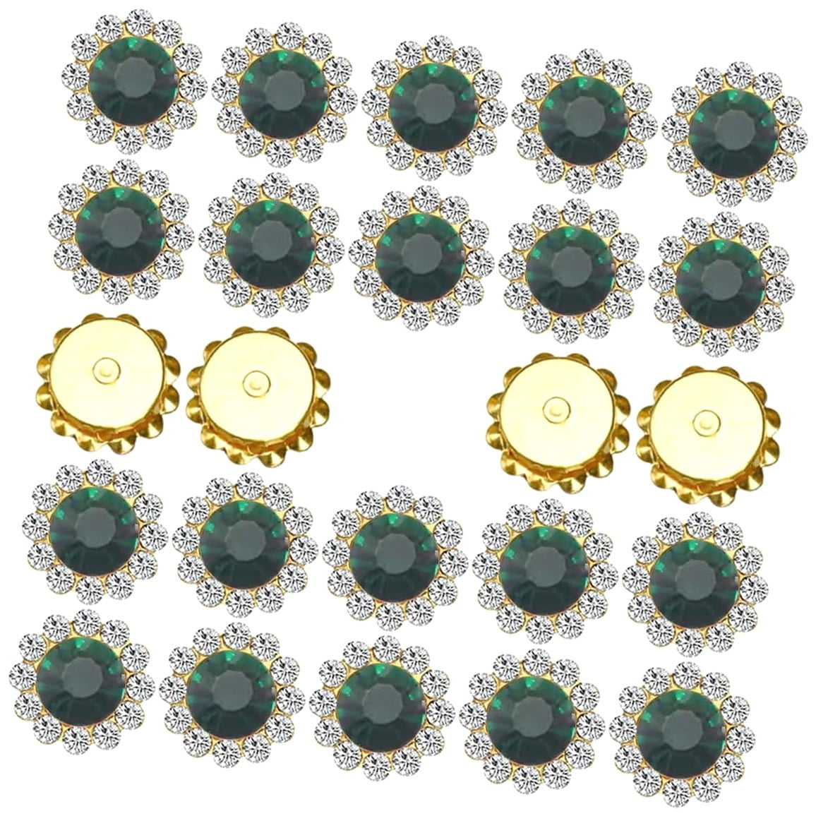 Highcool 100pcs Claw Sew Rhinestones, 12mm Metal Base Rhinestones, Sun ...