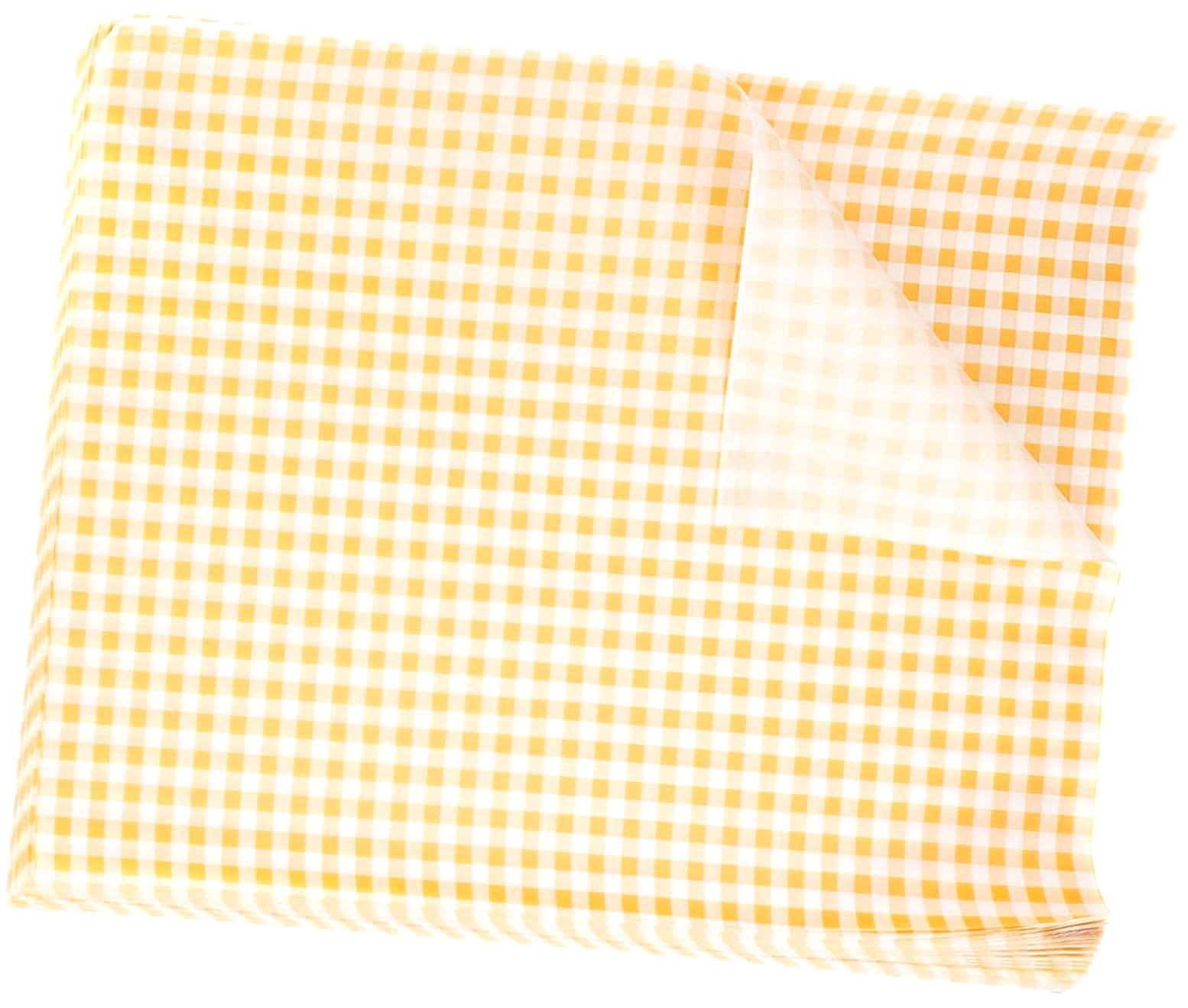 Highcool 100pcs Square Checkered Wax Paper Sheets 15.75" x 11.81" Oil ...