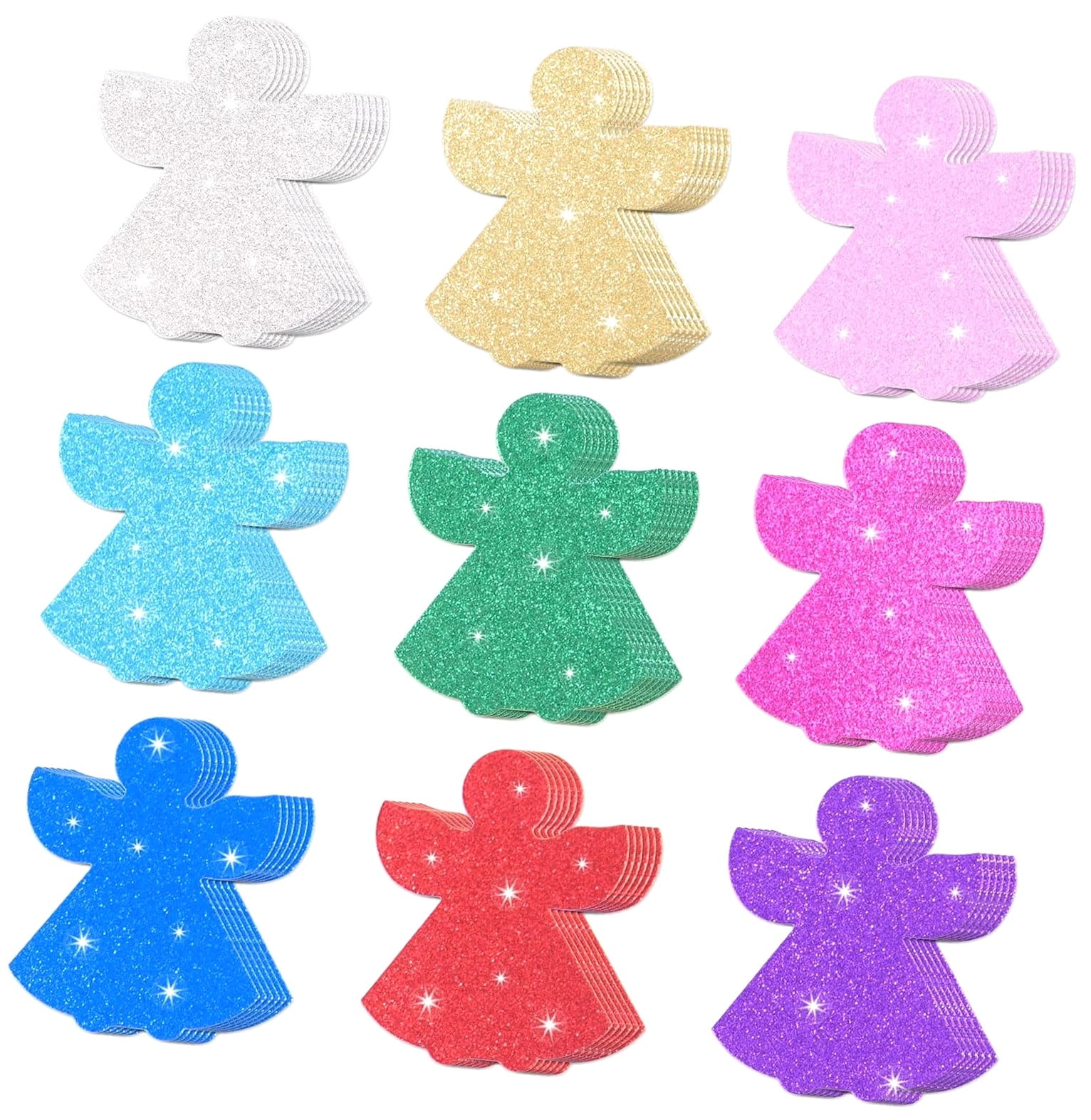 Highcool 108 Pieces Christmas Cutouts Glitter Paper Die Cuts 4 Inch ...