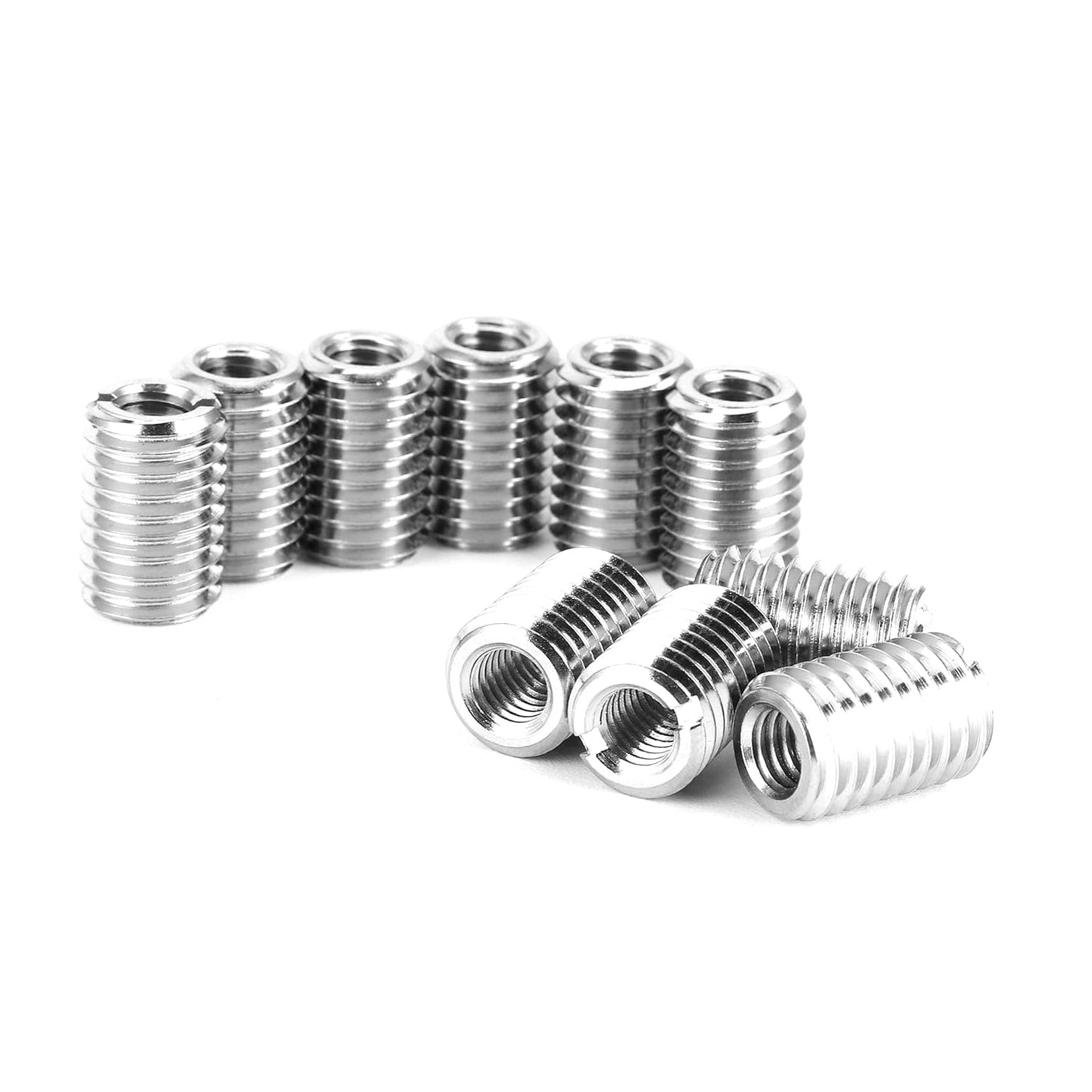 Highcool 10pcs Self-Tapping Thread Inserts, 15mm Length Slotted Screw ...