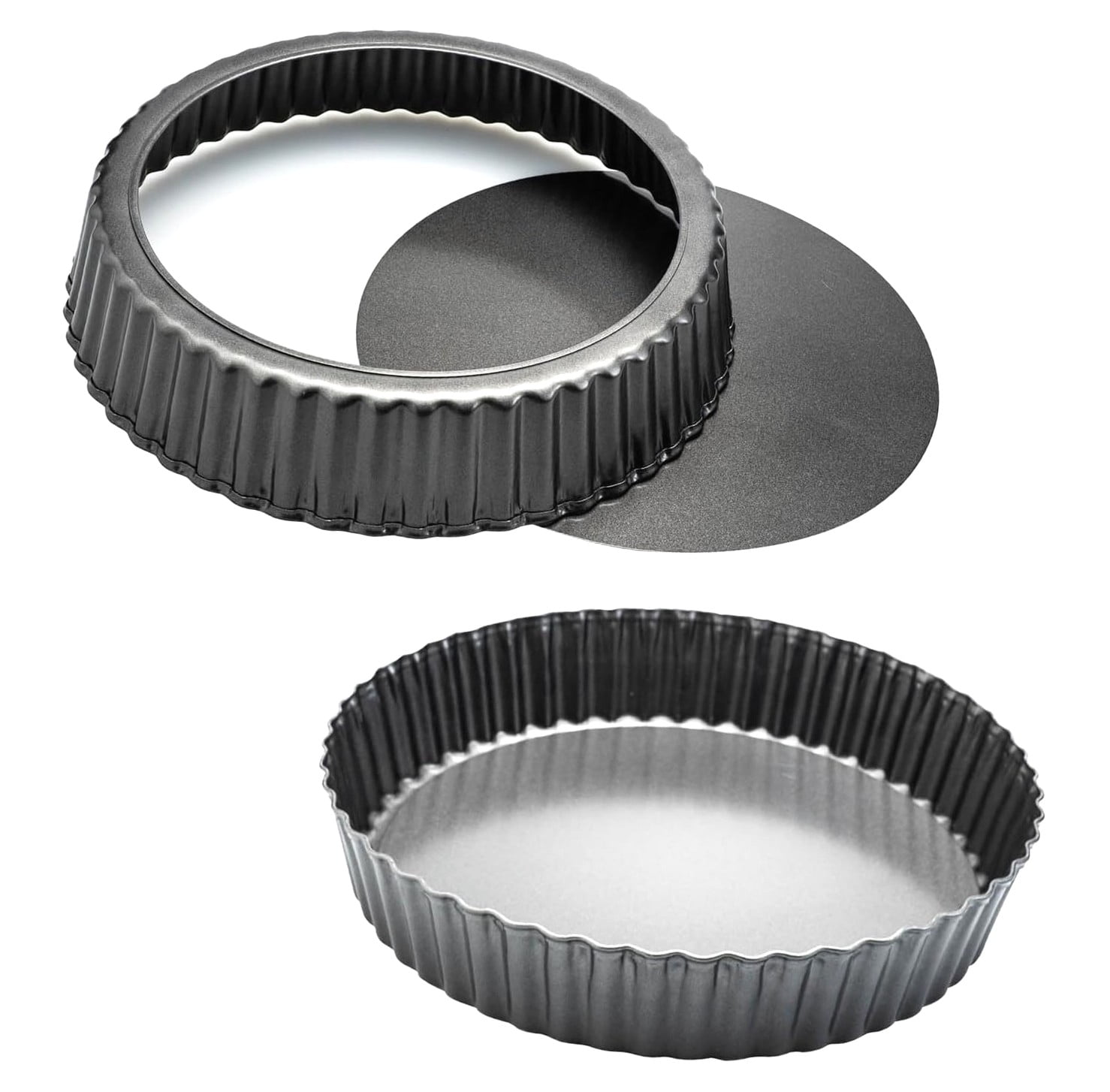 Highcool 11.5 Inch Deep Dish Pan Set of 2, Nonstick Tall Quiche Pan ...