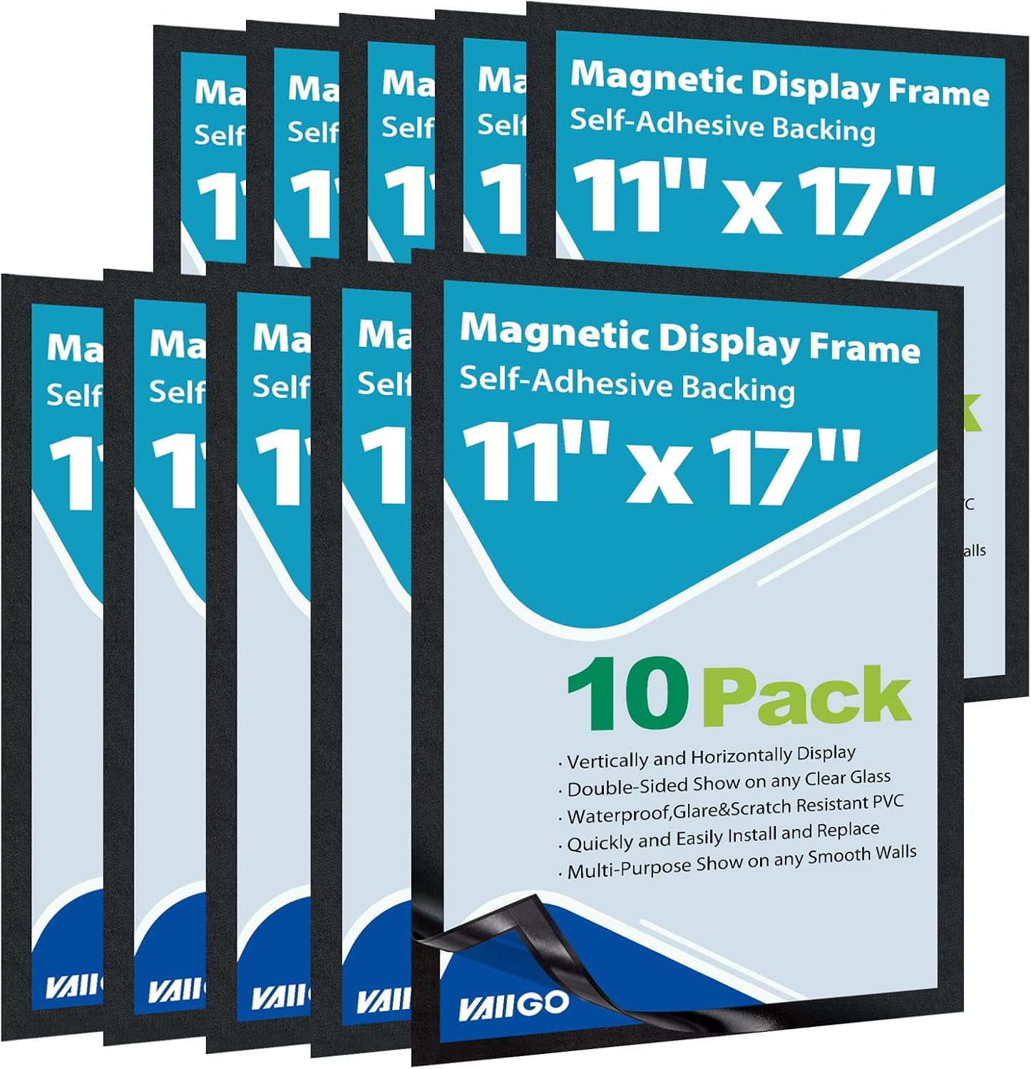 Highcool 11"x 17" Self Aesive Magnet Sign Holder, Double Sided Window ...