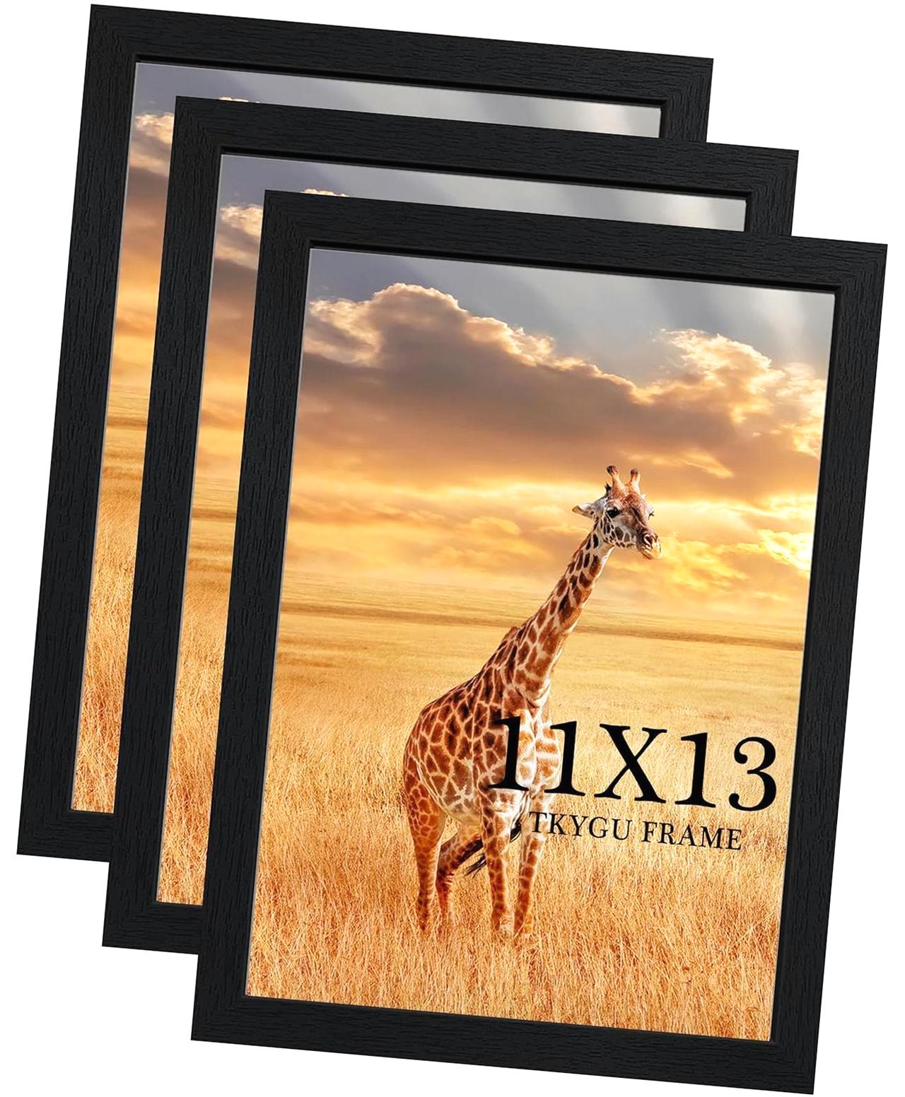 Highcool 11x13 Picture Frame Set of 3, Wooden 11x13 Wall Gallery Poster ...