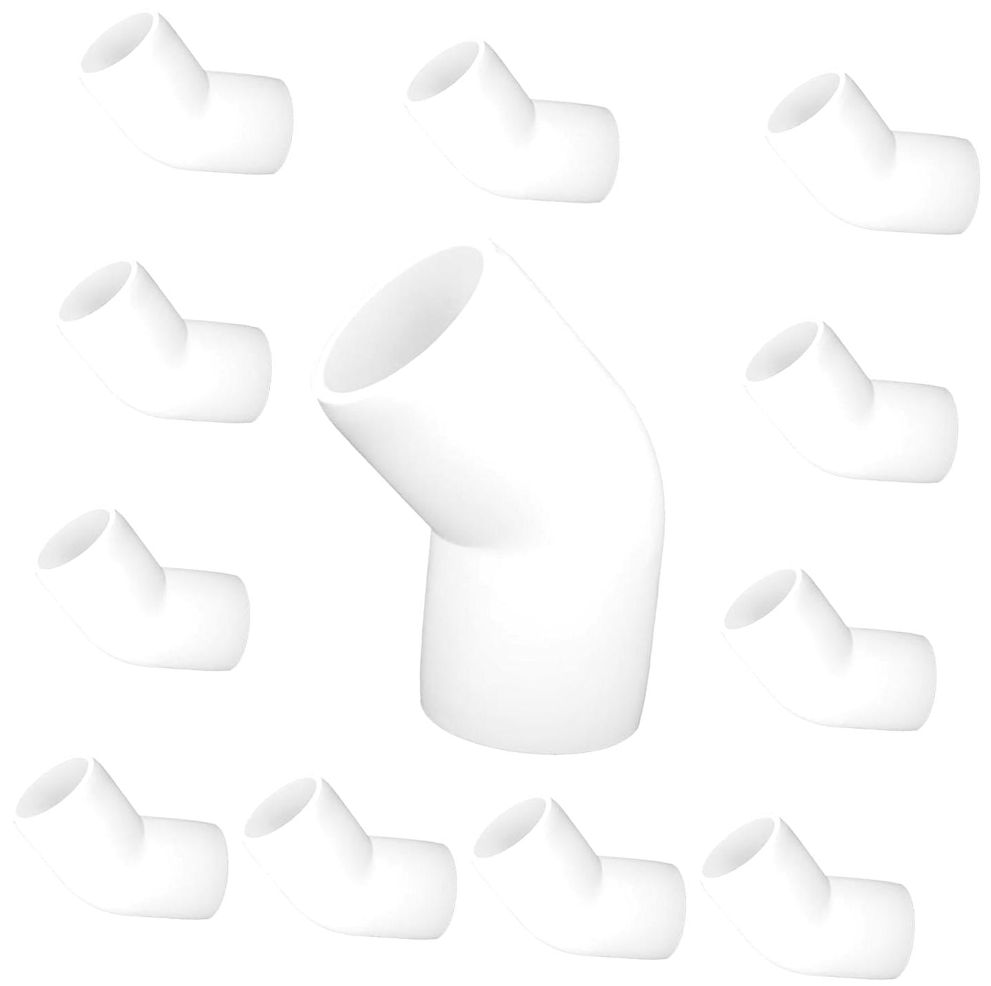 Highcool 12-Pack 1 inch 45 Degree Elbow PVC Fitting, 2 Way Furniture ...