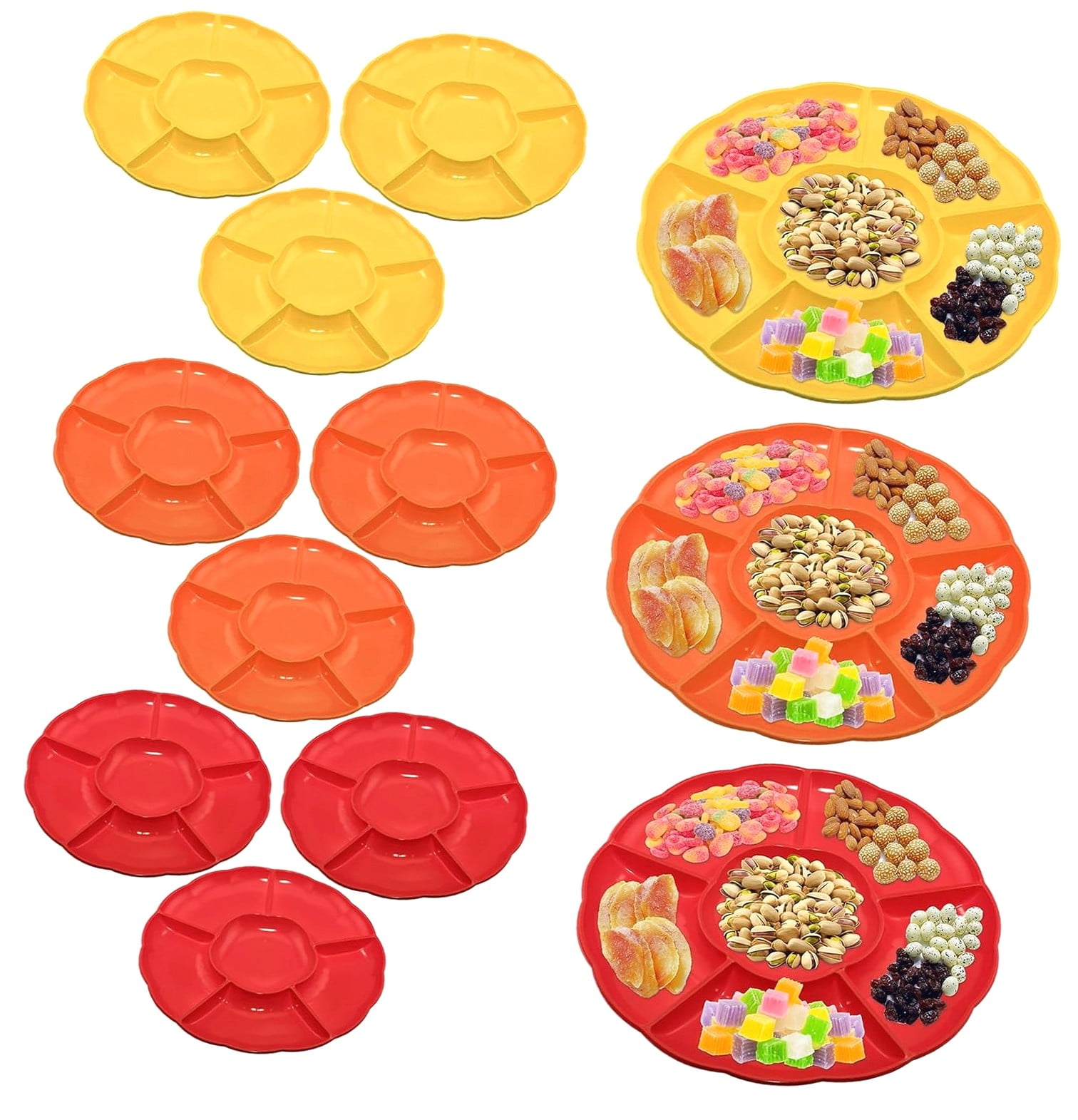 Highcool 12-Pack 64 oz Serving Bowls Large Plastic Dish Salad Plate ...