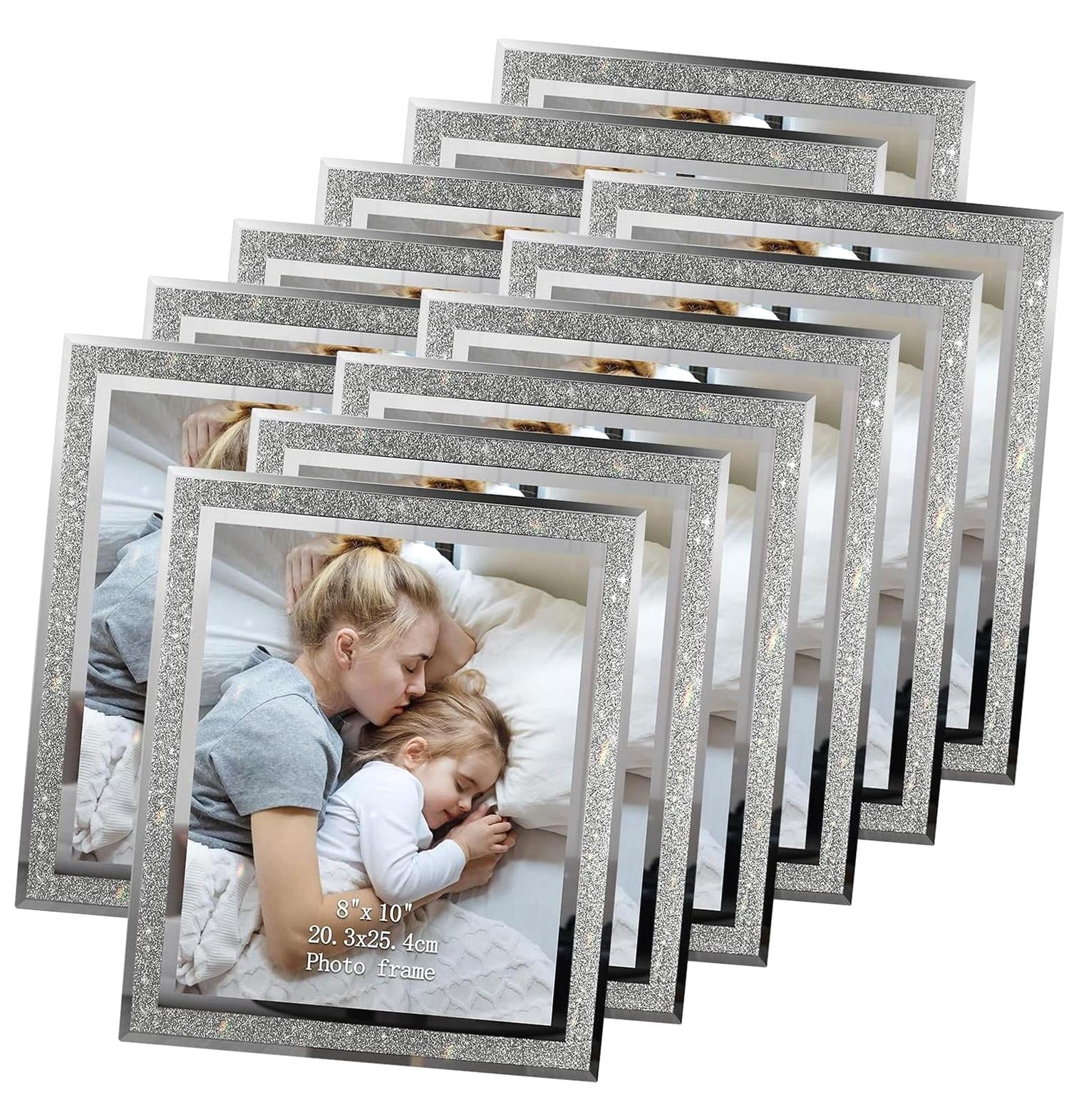 Highcool 12 Pack 8x10 Picture Frame, Glitter Glass Photo 8 by 10 for ...