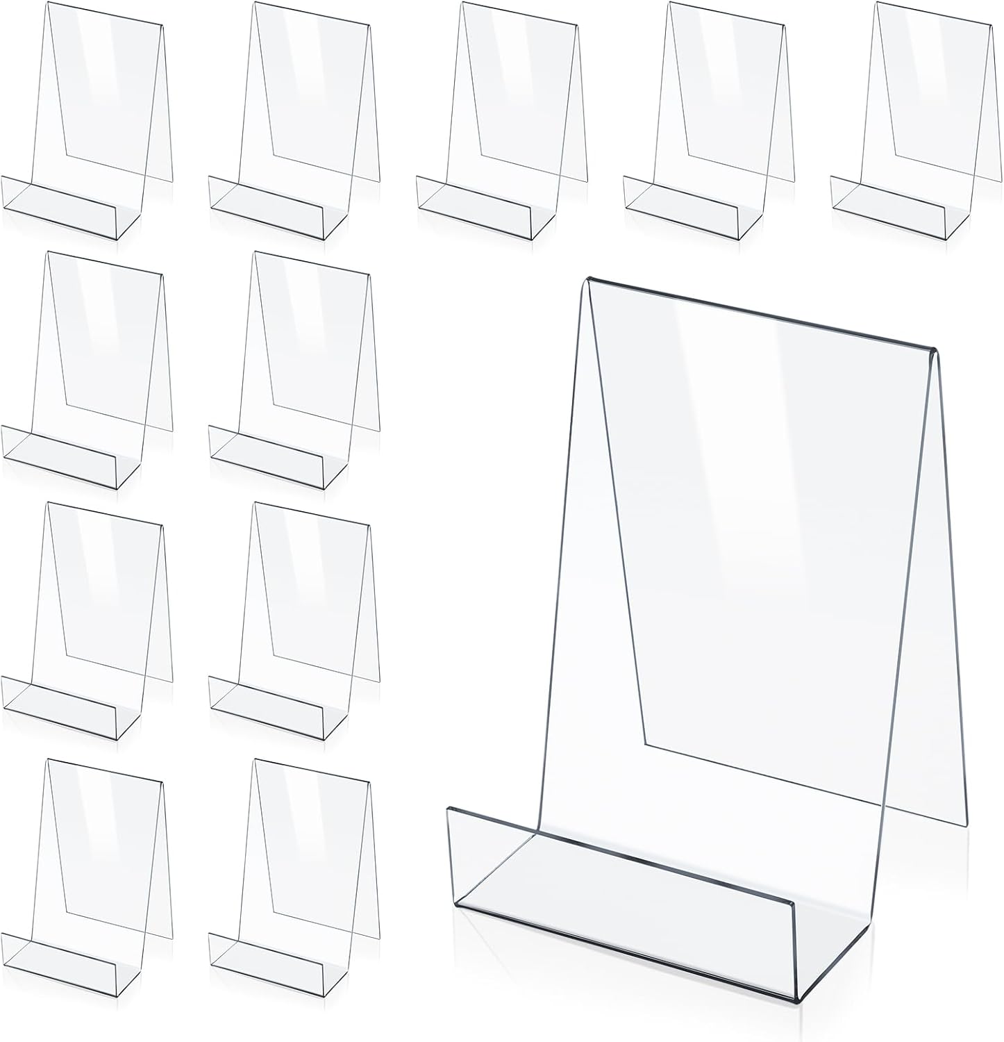 Highcool 12 Pack Clear Acrylic Book Stand, Acrylic Book Display Stand ...