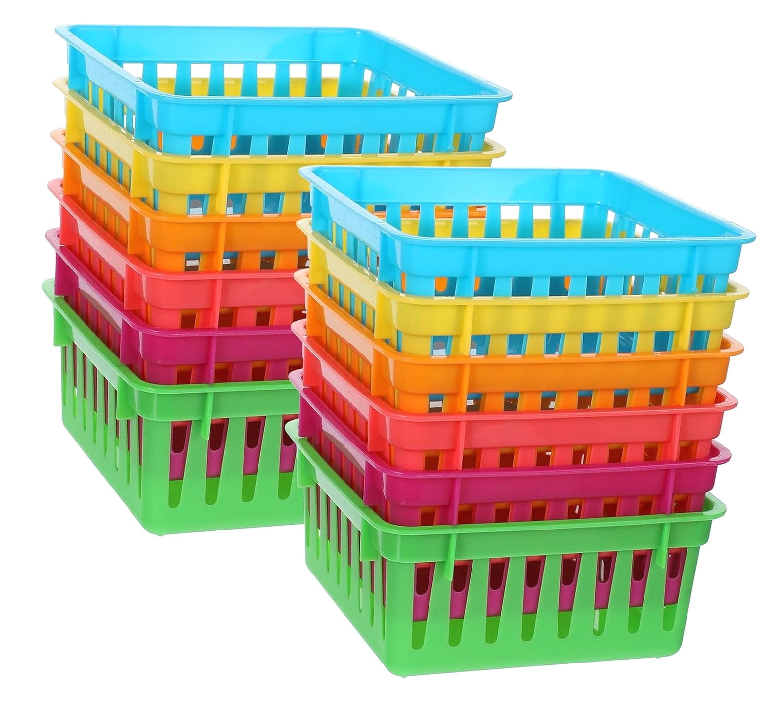 Highcool 12 Pack Small Classroom Storage Baskets, Square 4.5-inch ...