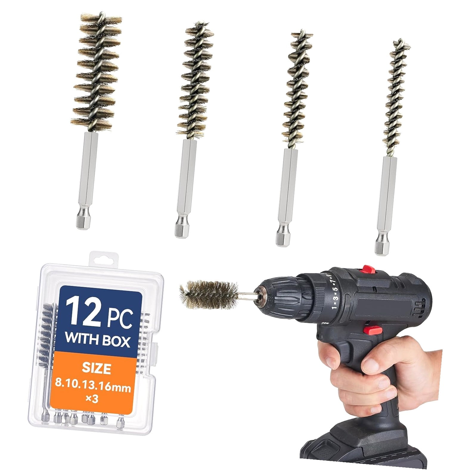 Highcool 12 Pcs Steel Bore , Wire for Drill Set with 1/4 Inch Shank ...