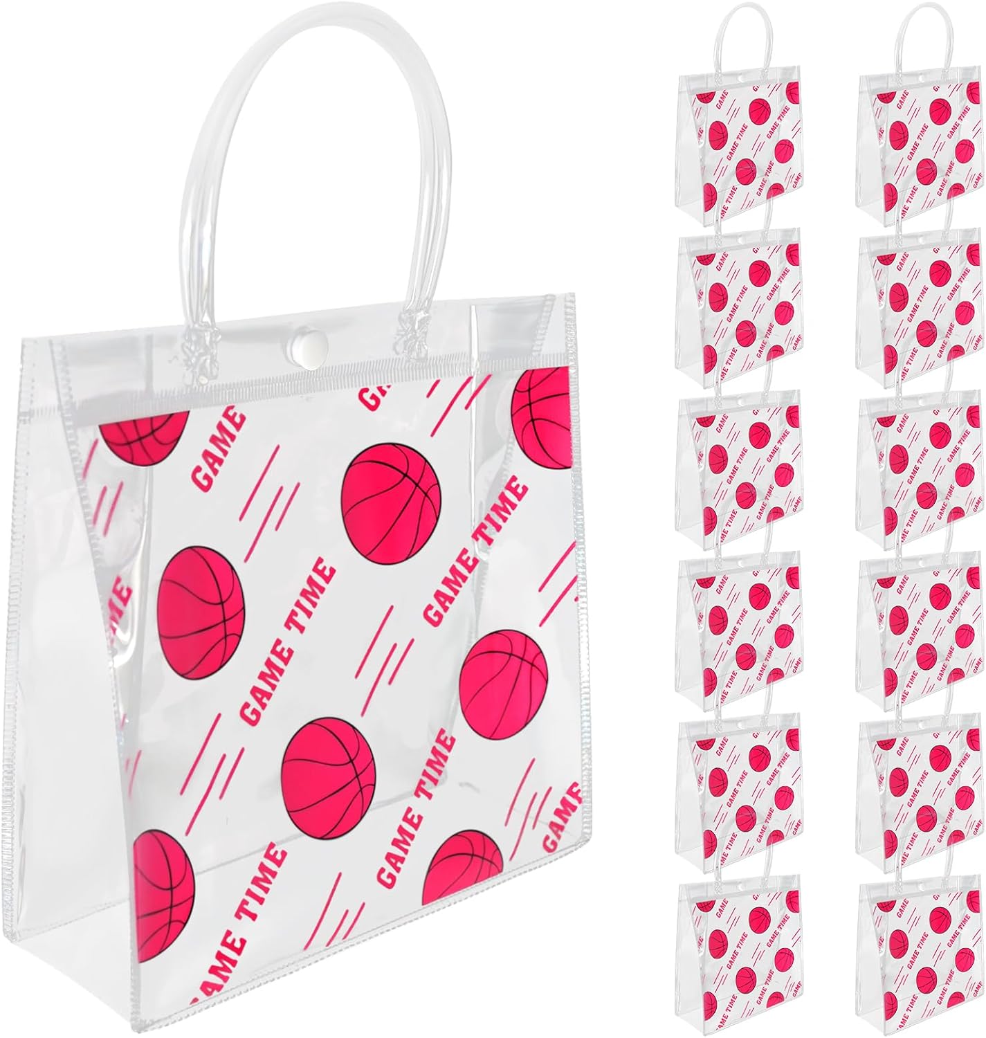 Highcool 12 Piece Clear Bag Set with Handles, Plastic Party Favor Bags ...