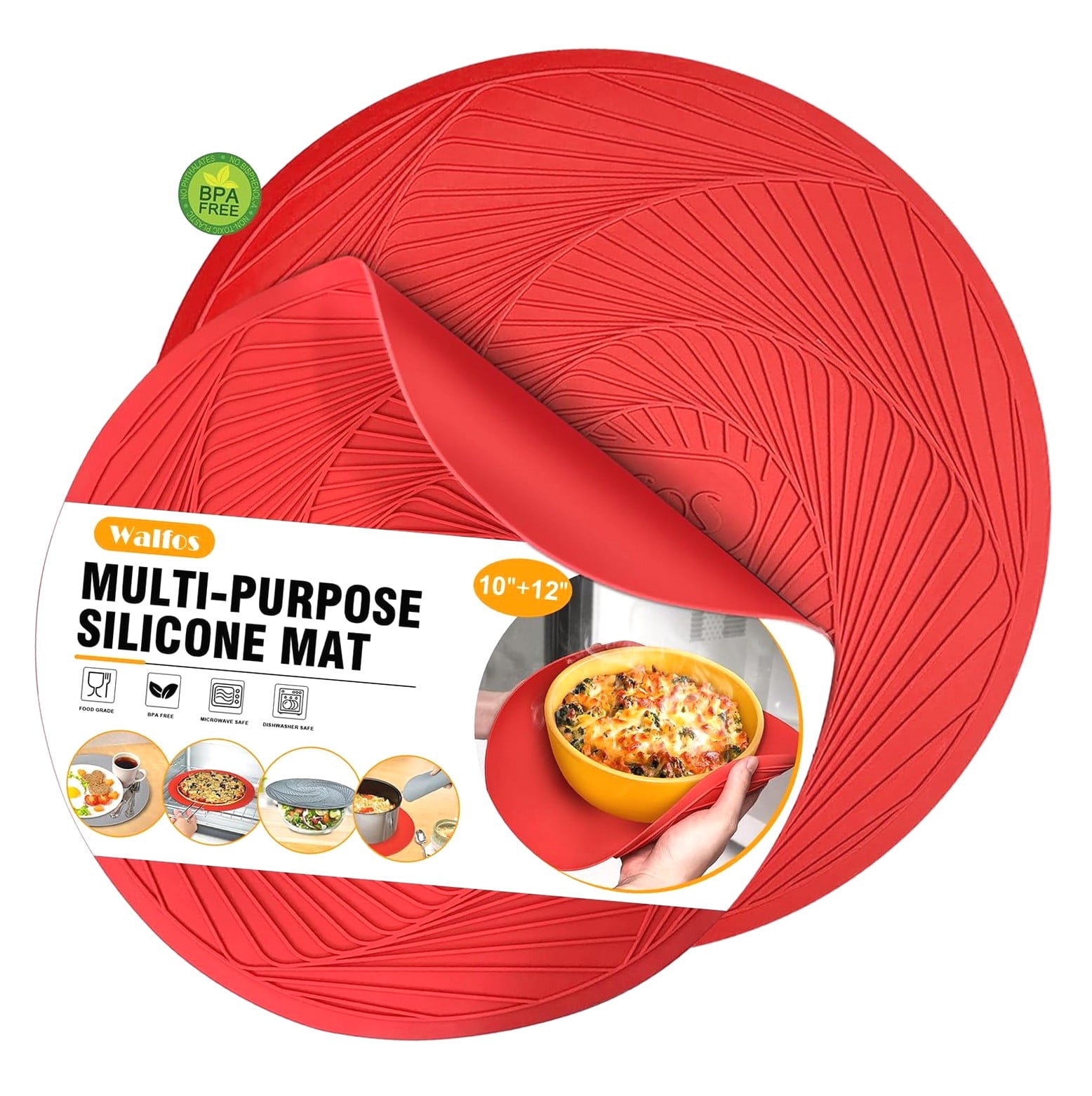 Highcool 12 and 10 Inch Microwave Mats, Food Splatter Cover for ...