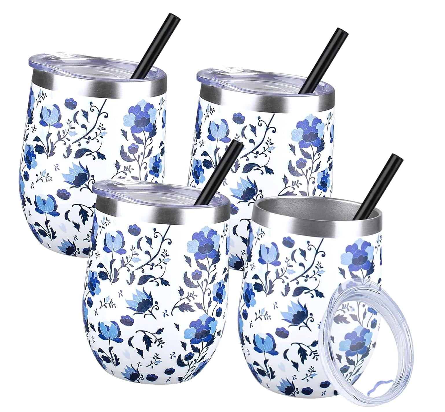 Highcool 12 oz Insulated Tumbler with Lid and Straw, Stainless Steel ...