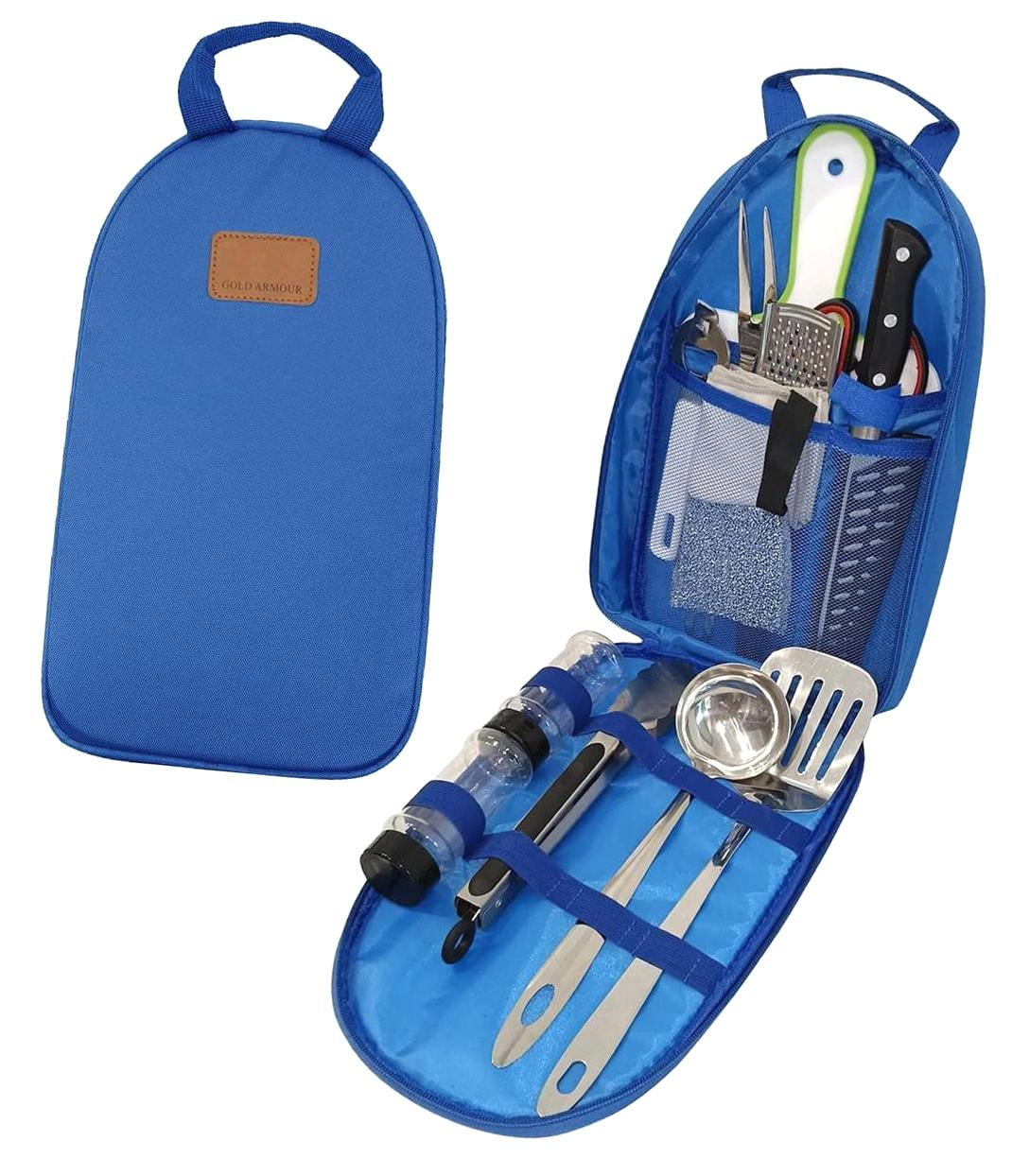 Highcool 13 Piece Camp Kitchen Utensil Travel Organizer - Essential ...