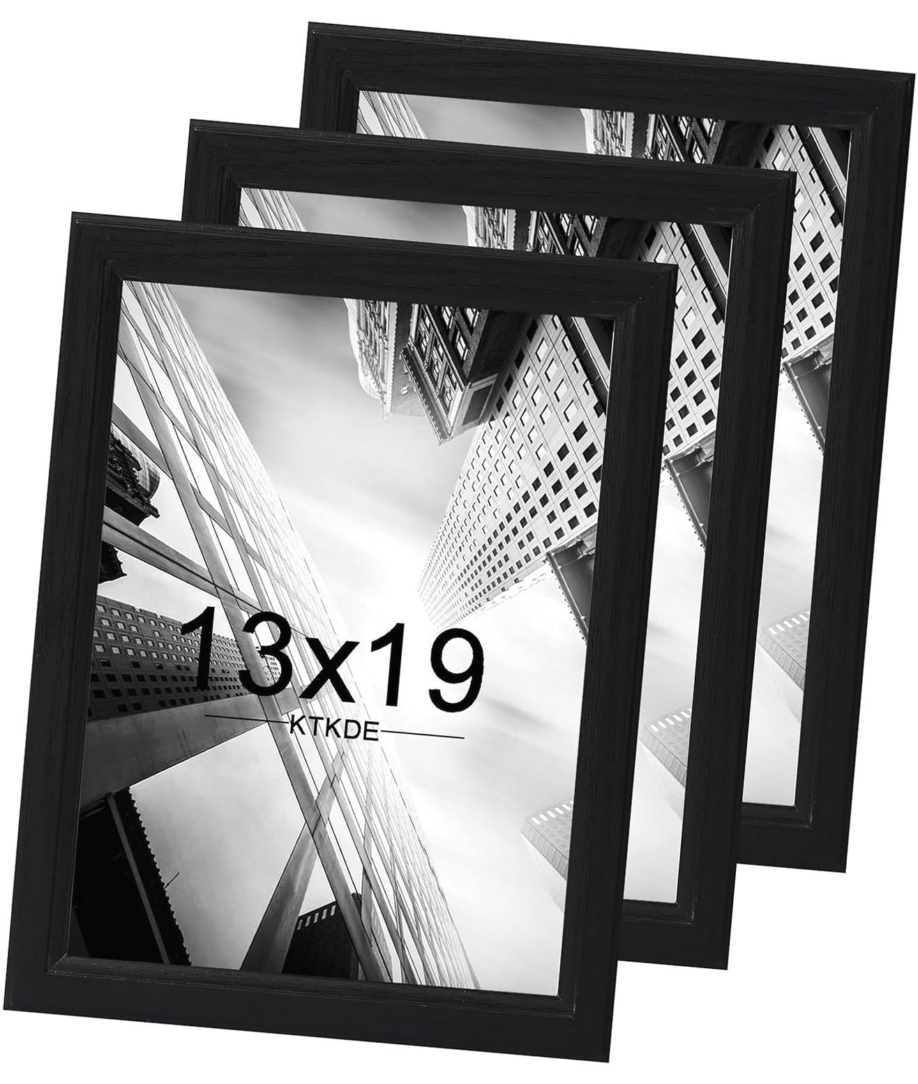 Highcool 13x19 Photo Frame Set of 3, Wood with Shatterproof Glass, for ...
