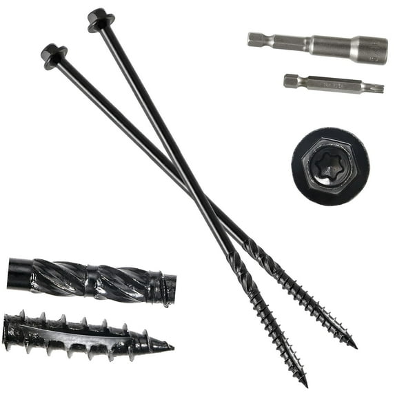 Highcool #14 10 Wood Structural Screws 50 Pack Lag Screws, Rust ...