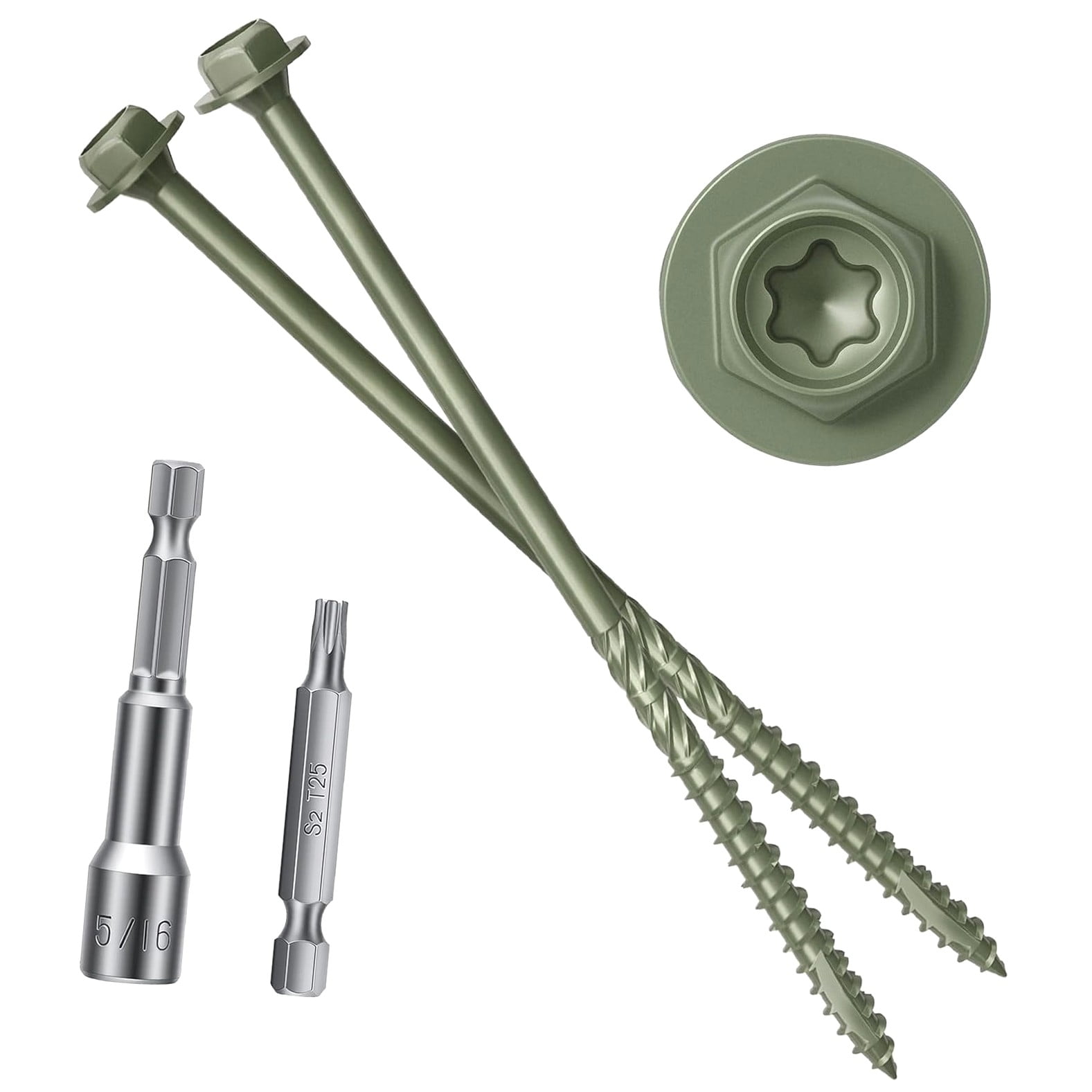Highcool #14 8 Wood Structural Screws 50 Pack Lag Screws, Rust ...