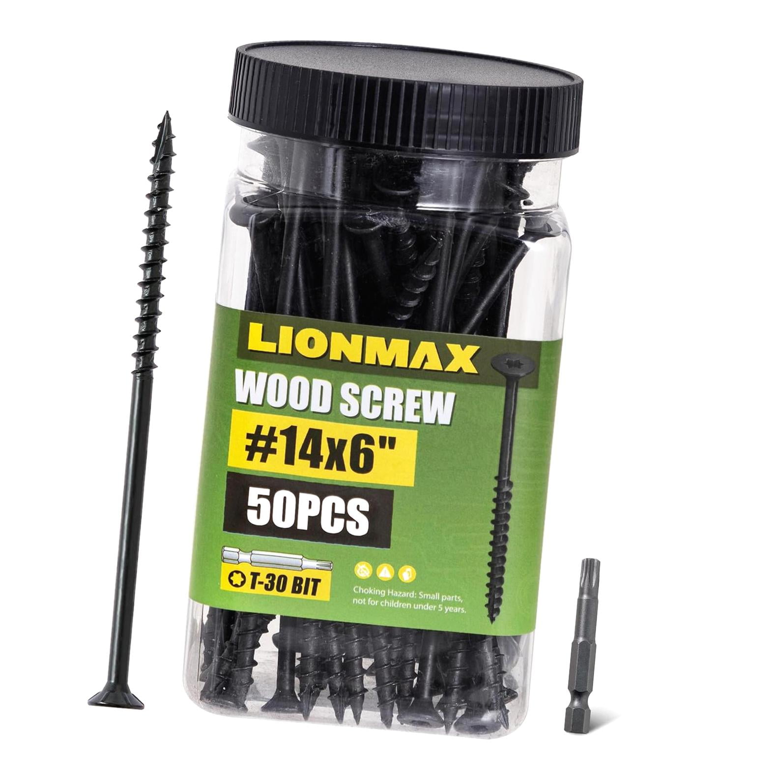 Highcool #14 x 6-Inch Deck Screws, 50 Count, Long Wood Screws, Epoxy ...