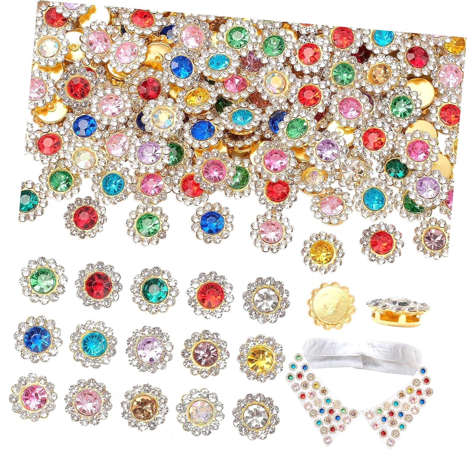 Highcool 160 PCS Rhinestones for Crafting, Assorted Color Sew ...