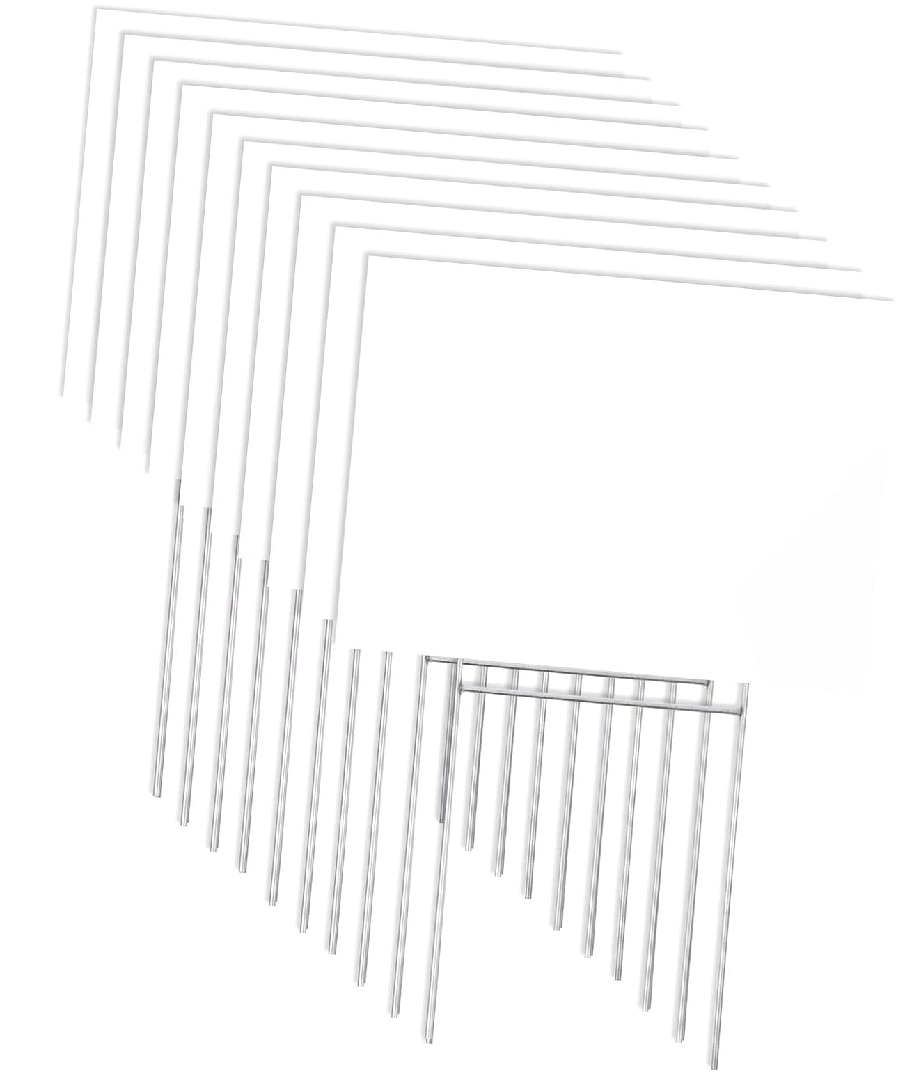 Highcool 16x12 Inch Double-Sided Blank Yard Signs with -Shaped Metal ...