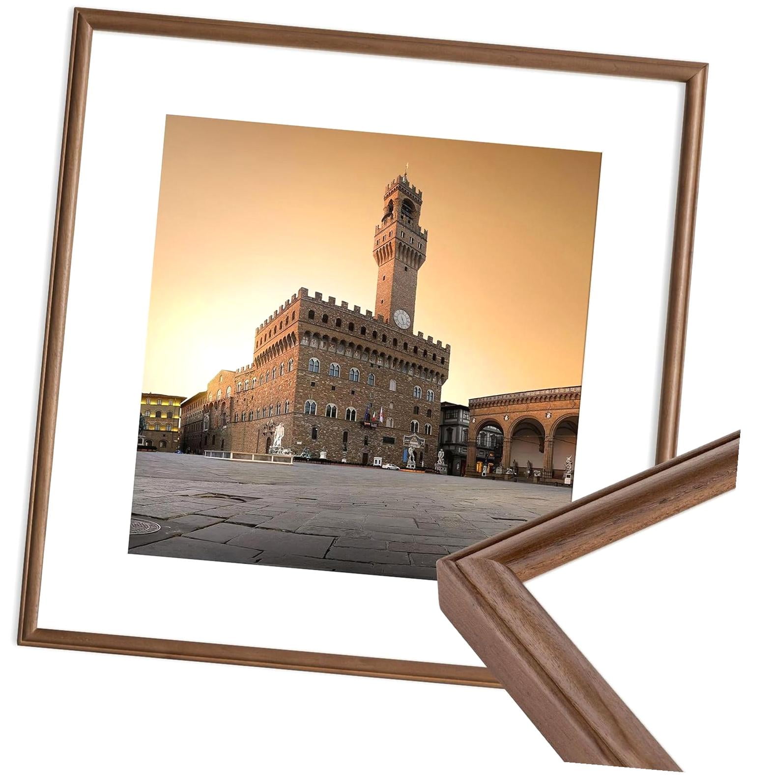 Highcool 16x16 Picture Frame Matted to 12x12|Solid Walnut Wood 16x16 ...