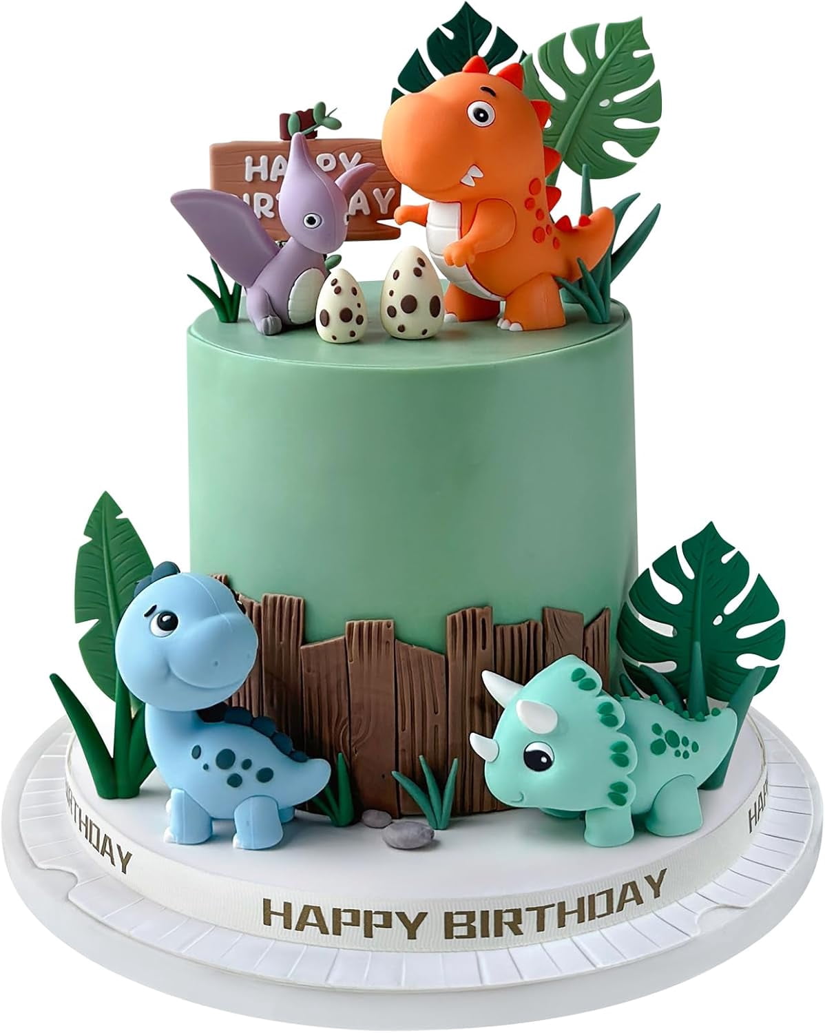 Highcool 17PCS Cake Topper, Eggs Leaves Grasses Cake Decorations with ...