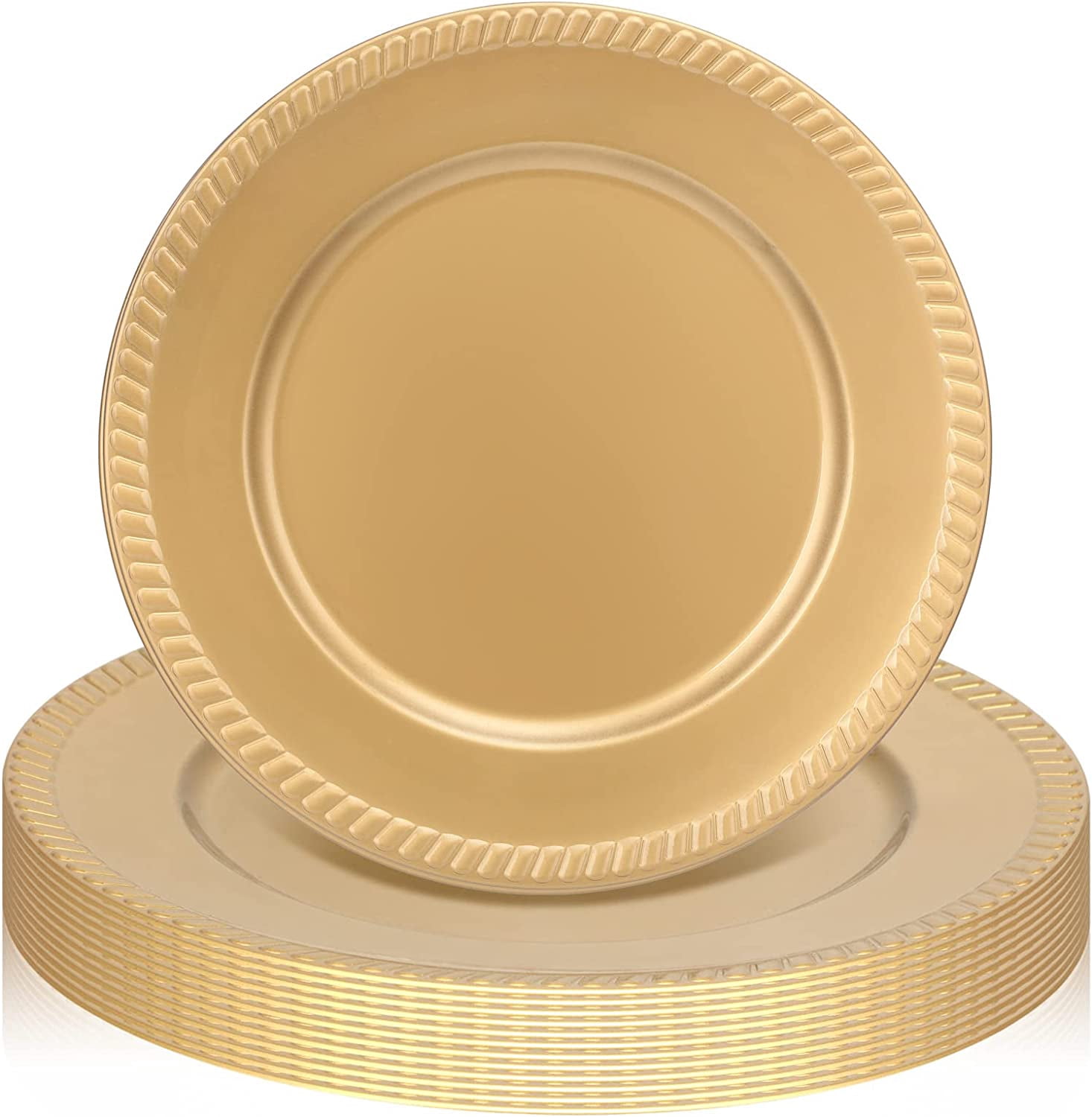 Highcool 18 Pack Plates 13" Round Plates Plastic Dinner Serving Plate ...