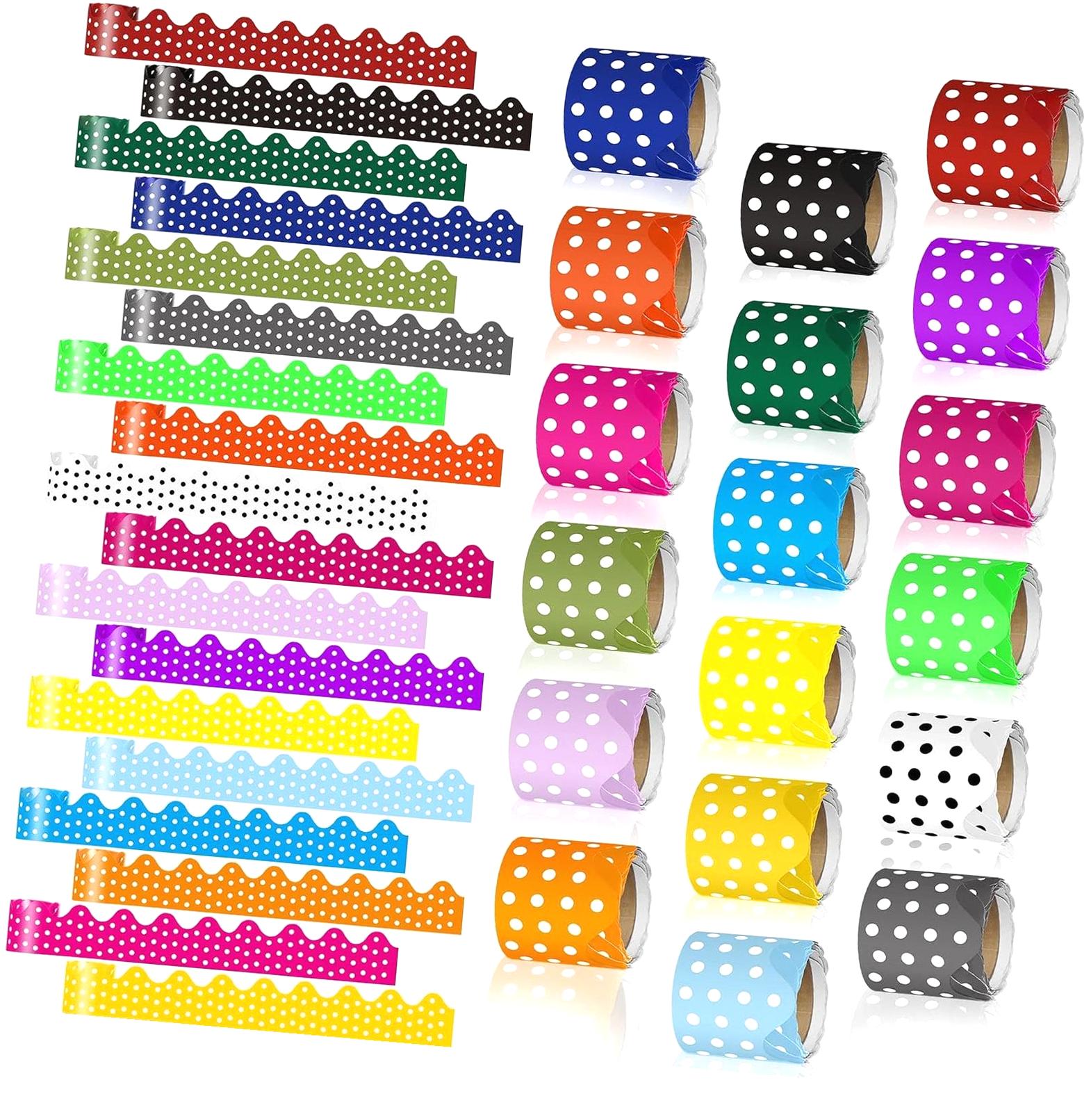 Highcool 18 Packs Scalloped Bulletin Board Borders in 18 Colors, 300 ...