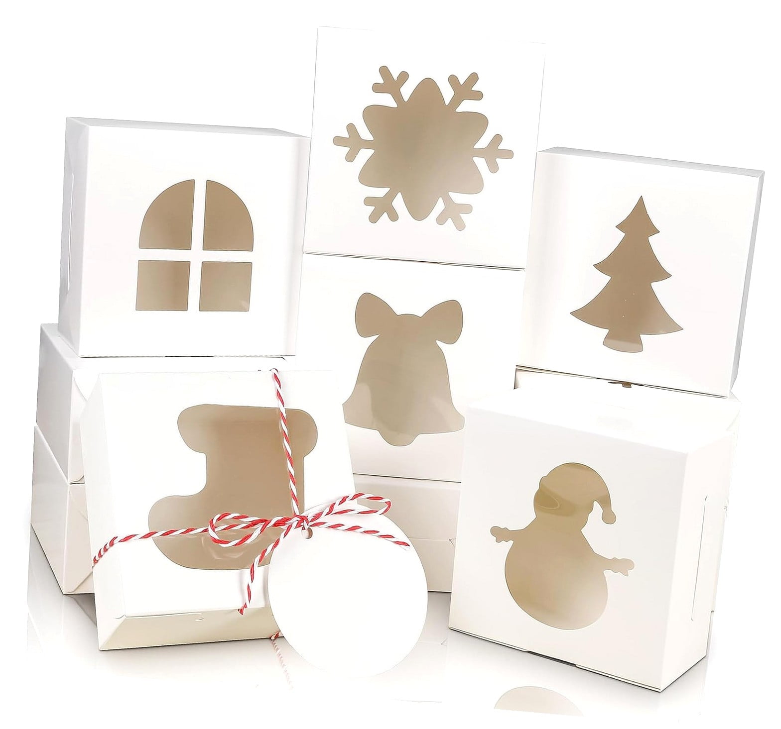 Highcool 18-Piece Christmas Cookie Box Set with Window, 4x4x2.5 Inch ...