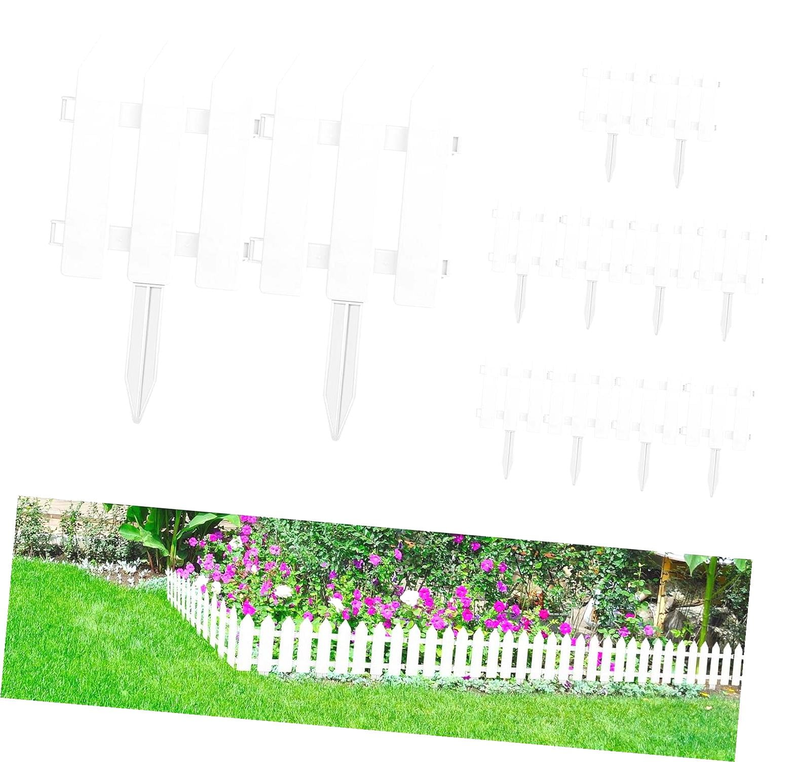 Highcool 18-Piece Garden Fence Set with 18 Inserts, White Plastic ...