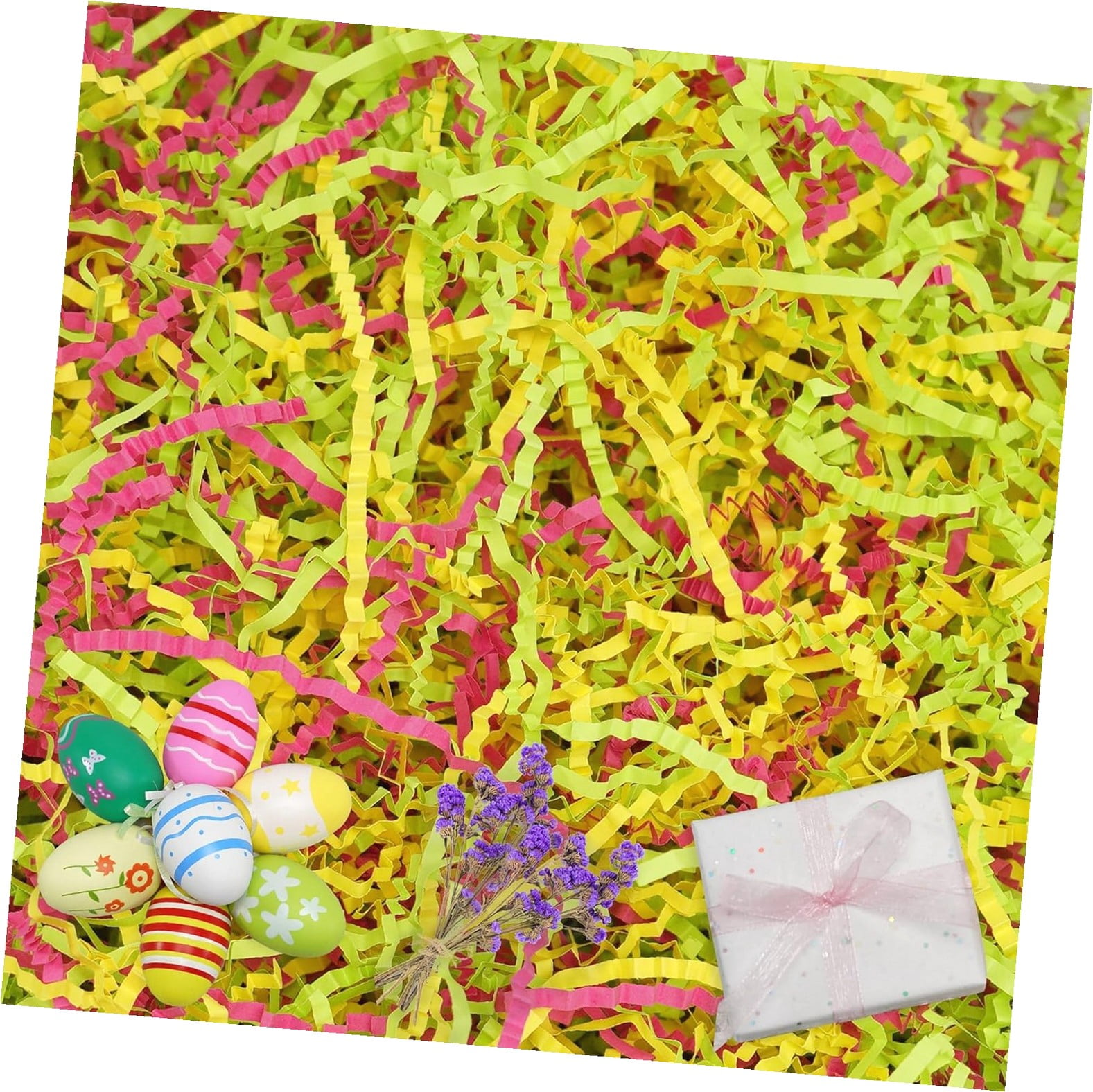 Highcool 1LB Crinkle Cut Paper Shred Filler, Yellow Shredded Paper for ...
