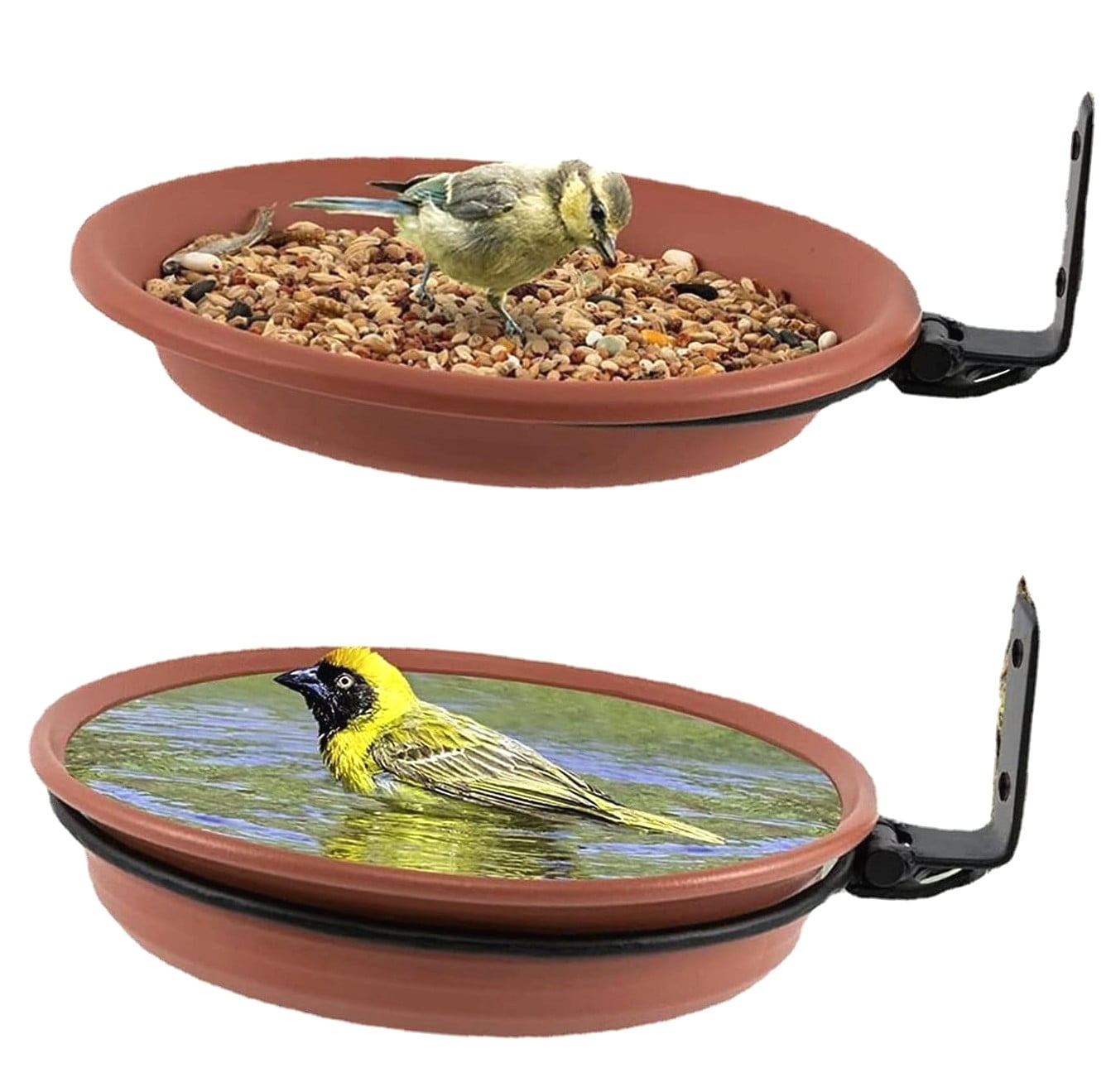 Highcool 2 Bird Trays Tree Mounted for Bird Bowl, Installed Wooden ...