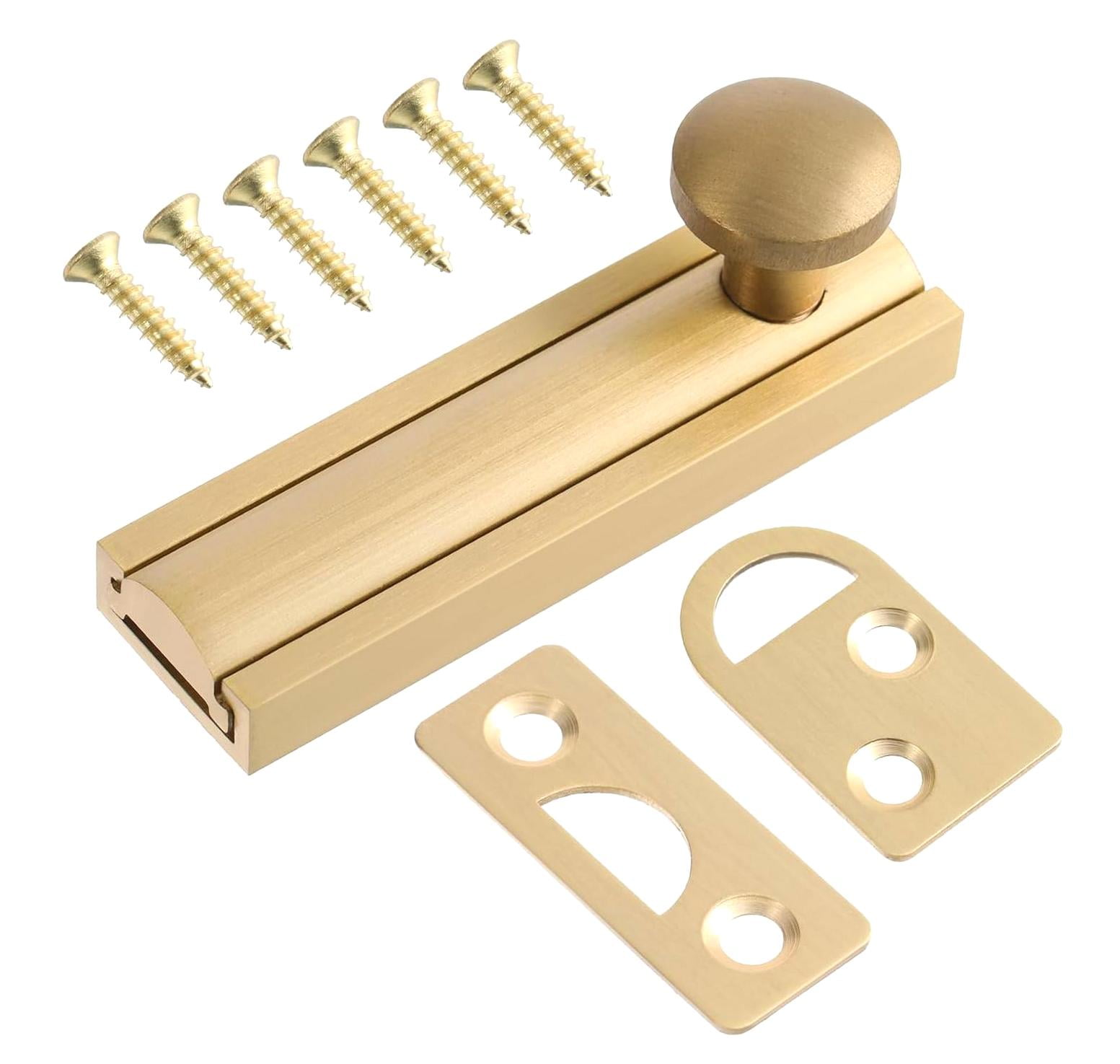 Highcool 2-Inch Surface Mount Slide Bolt, Brushed Slide Door Lock for ...