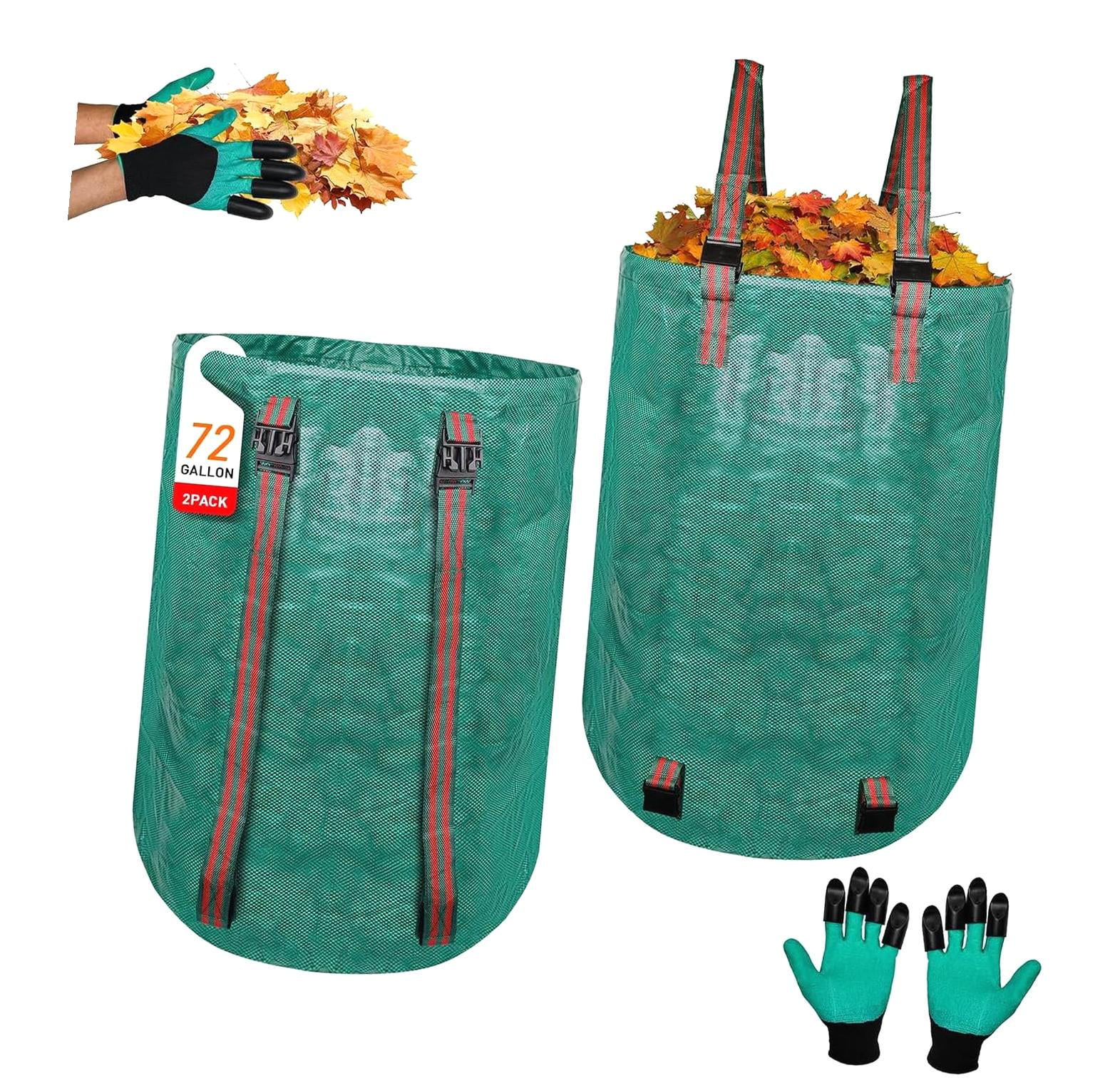 Highcool 2 PCS 72 Gallon Yard Debris Bags, Garden Leaf Collectors with ...