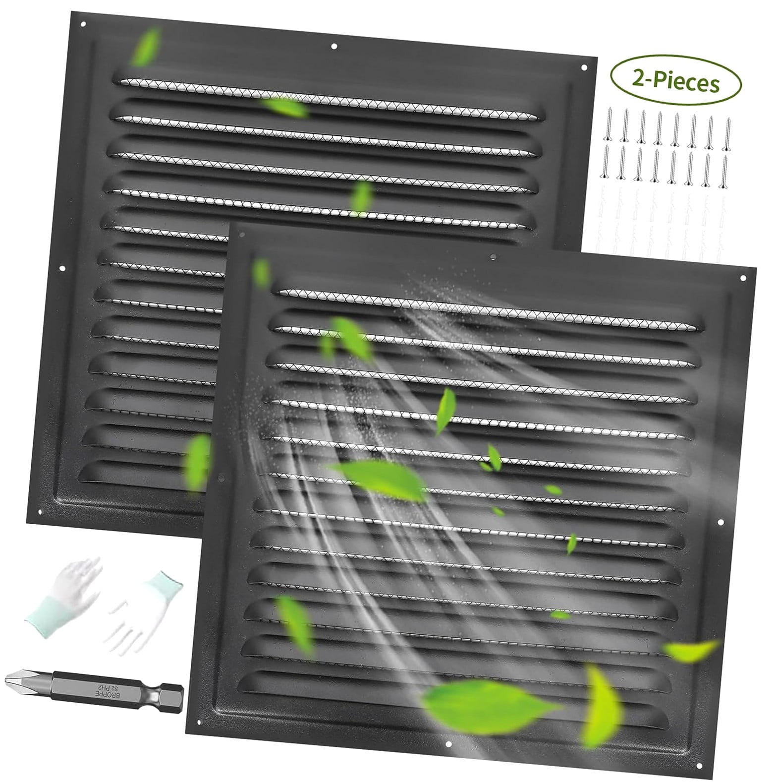 Highcool (2 Pack 12 Inch) Gable Vents, Aluminum Walls, Lofts, Garages ...