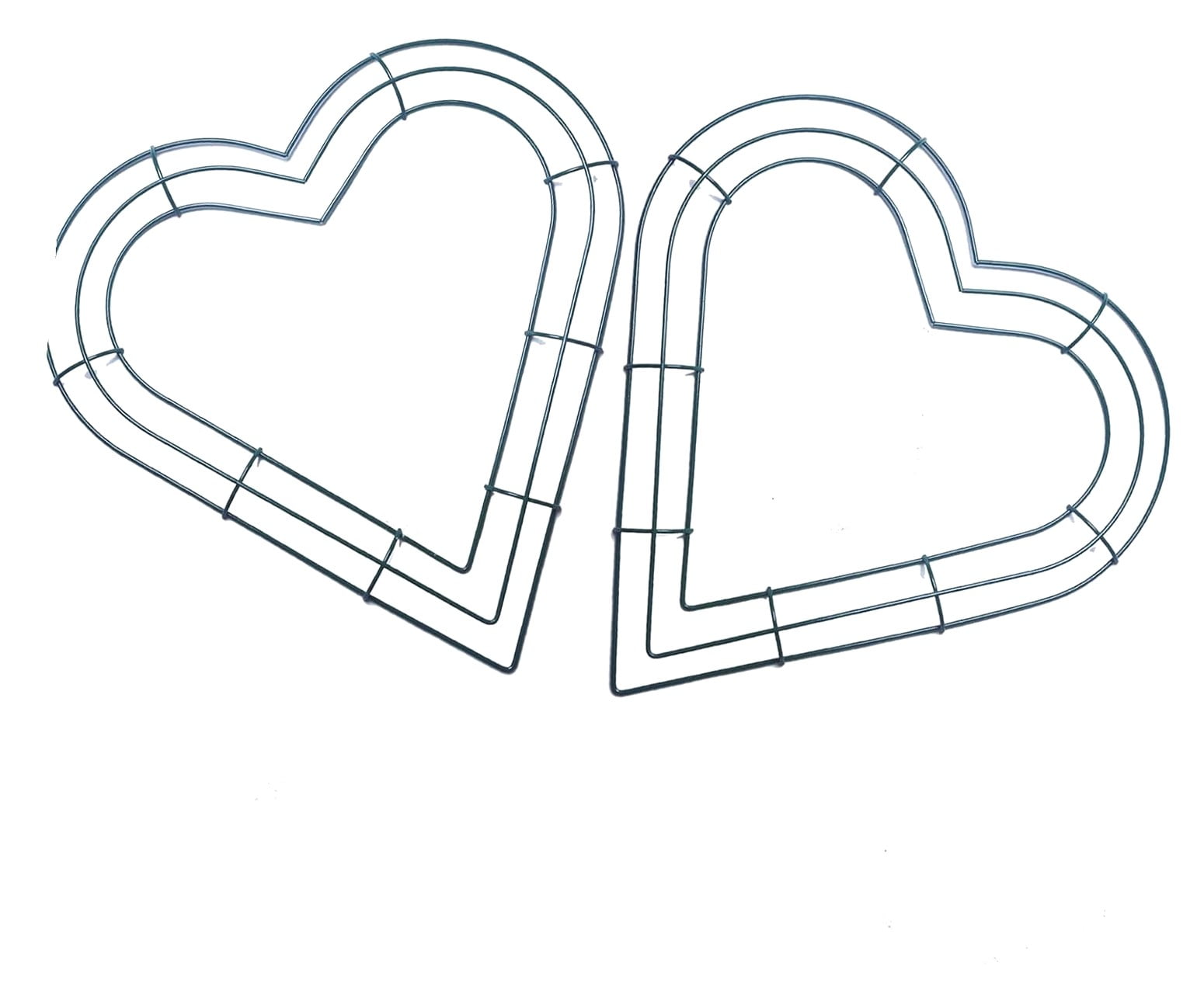 Highcool 2-Pack 14 Inch Wire Wreath for Crafts, Heart Shaped Metal ...