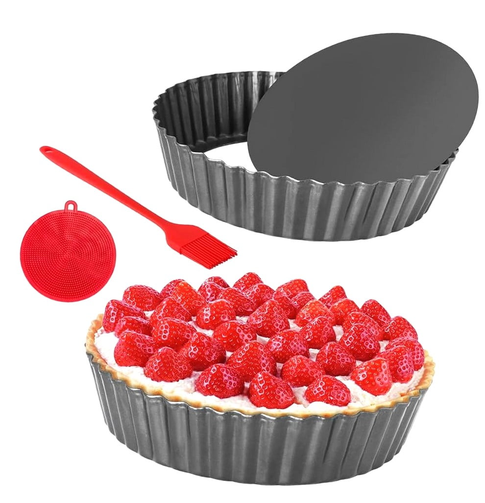 Highcool 2 Pack 9.5 Inch Pan Pie Pan, Deep Quiche Pan with Removable ...