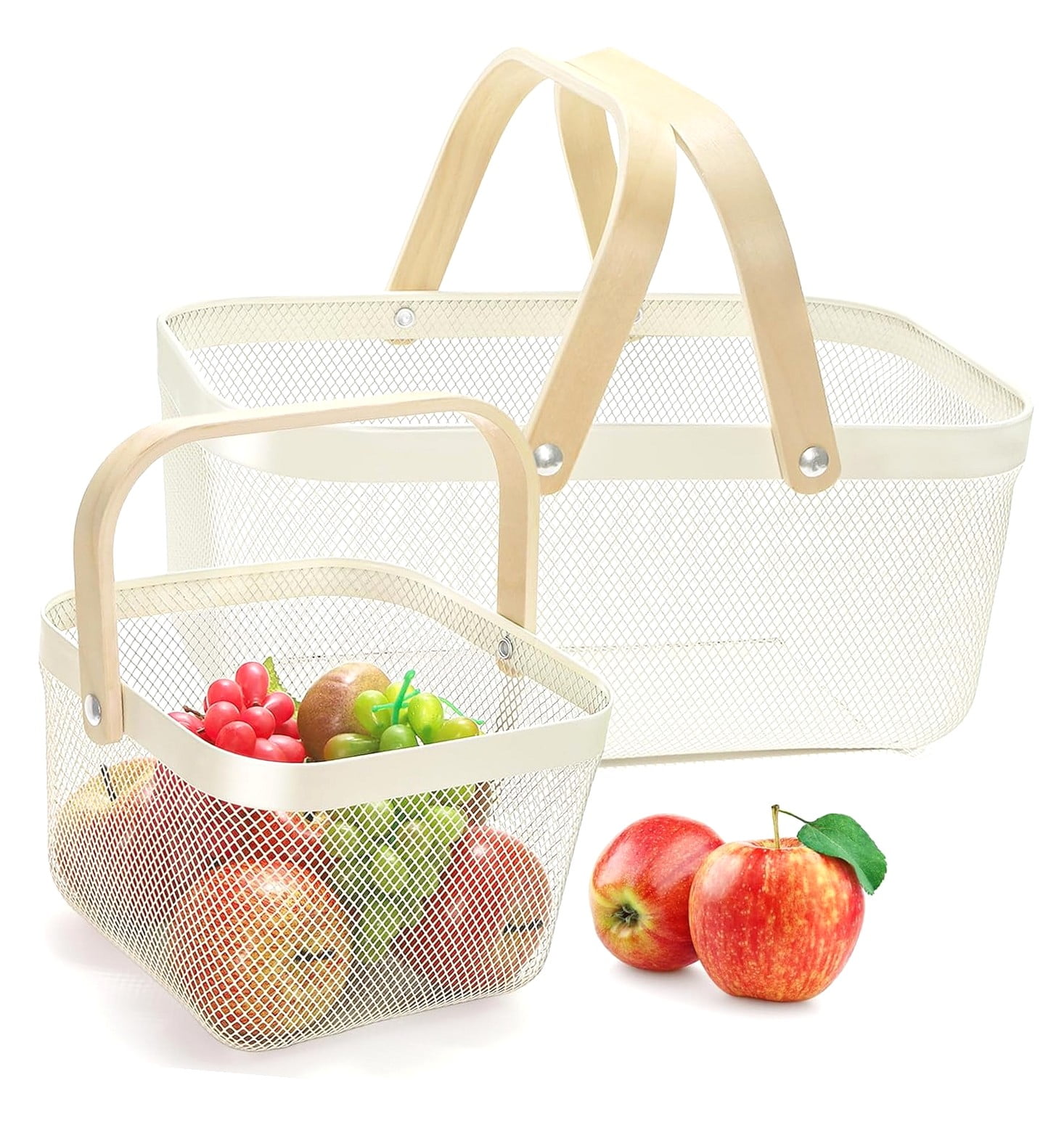 Highcool 2 Pack Basket with Handle, Baskets for Gathering Vegetables ...
