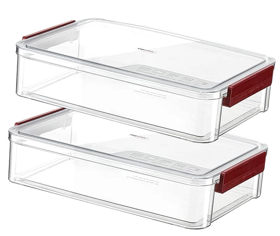 Highcool 2 Pack Document Storage Clear Plastic Storage Boxes with ...